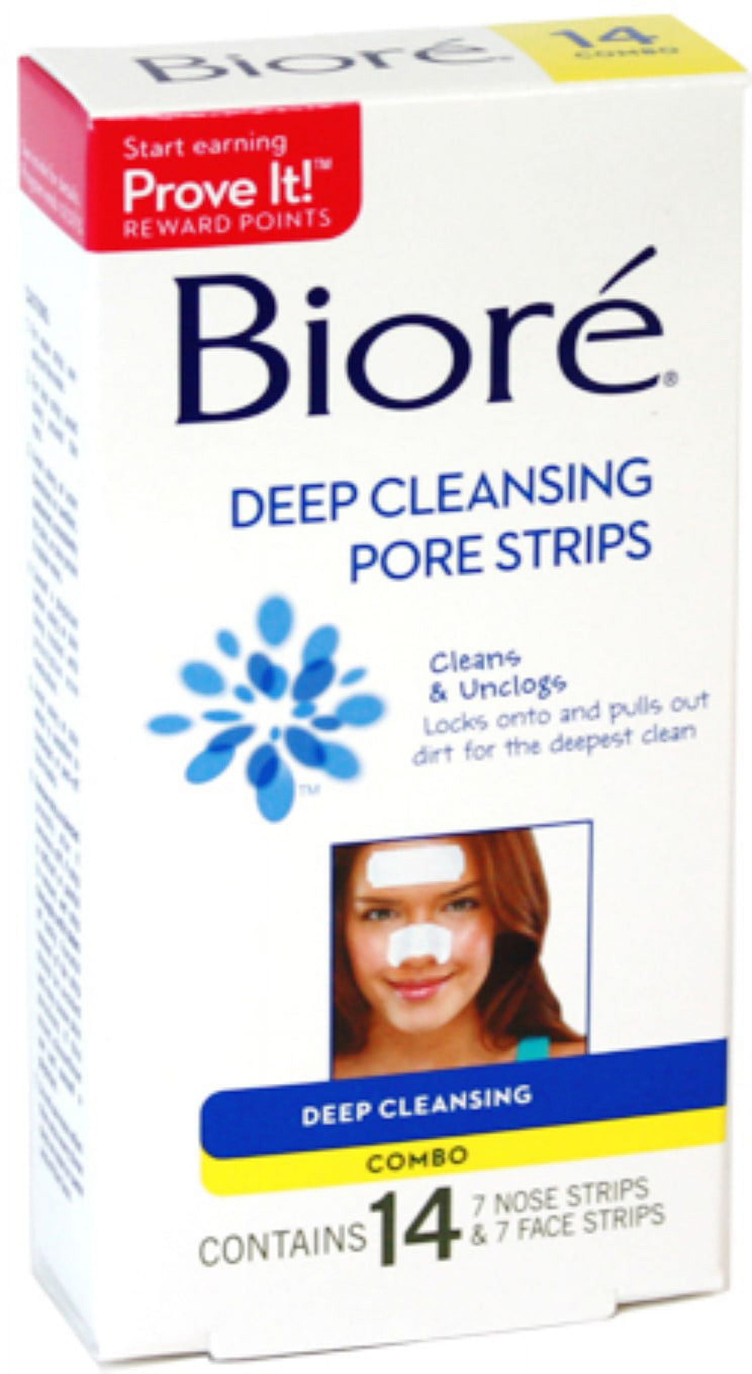 Biore Combo Pack Deep Cleansing Pore Strips Face/Nose 14 Each (Pack of ...