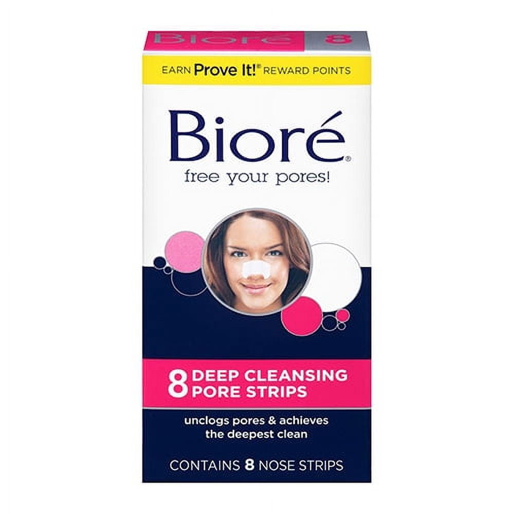 Biore Deep Cleansing Pore Strips For Nose, 8 Ea, 3 Pack - Walmart.com