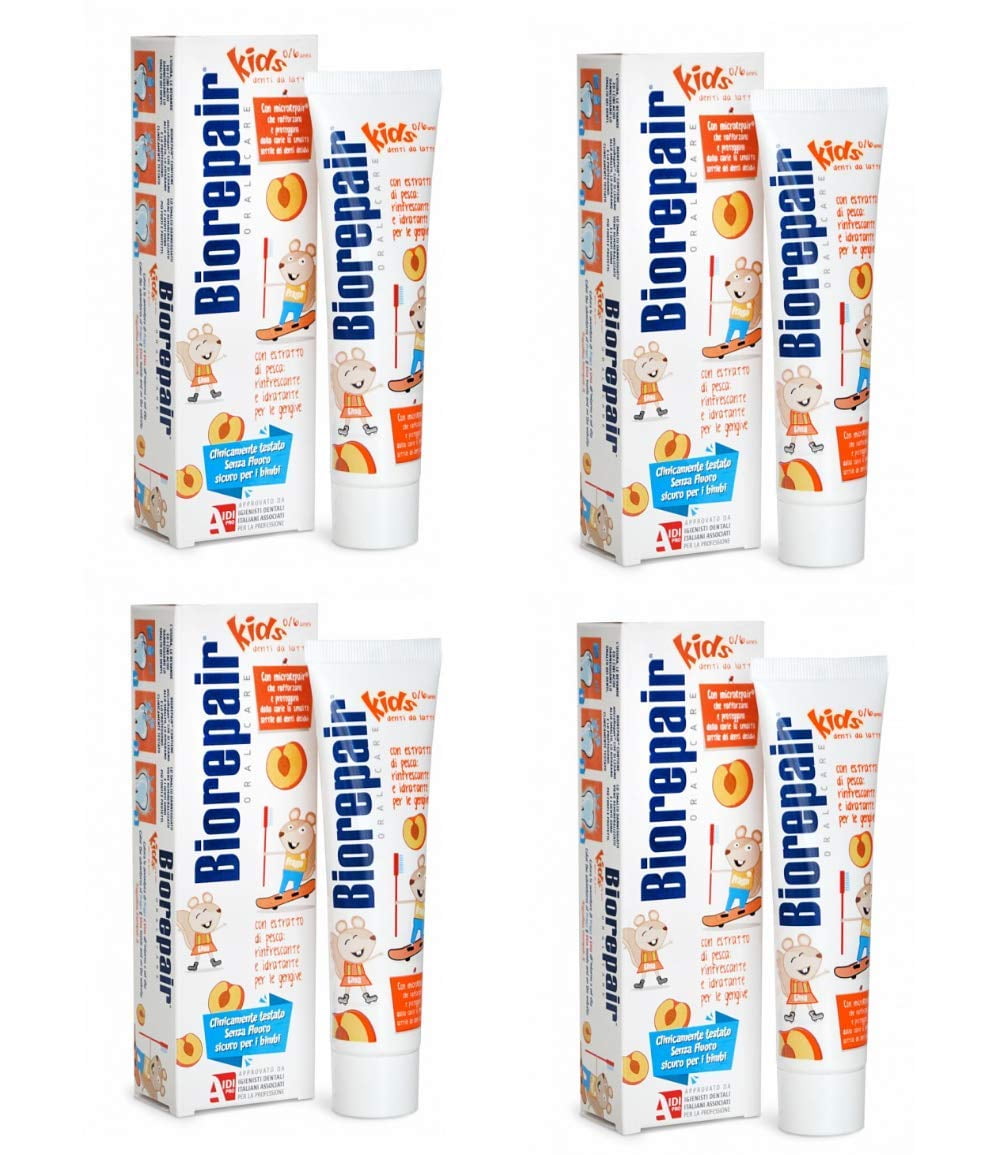 Biorepair Kids 0-6 Oral MMF7 Care Toothpaste Peach 1.7fl.oz 50ml, Pack ...