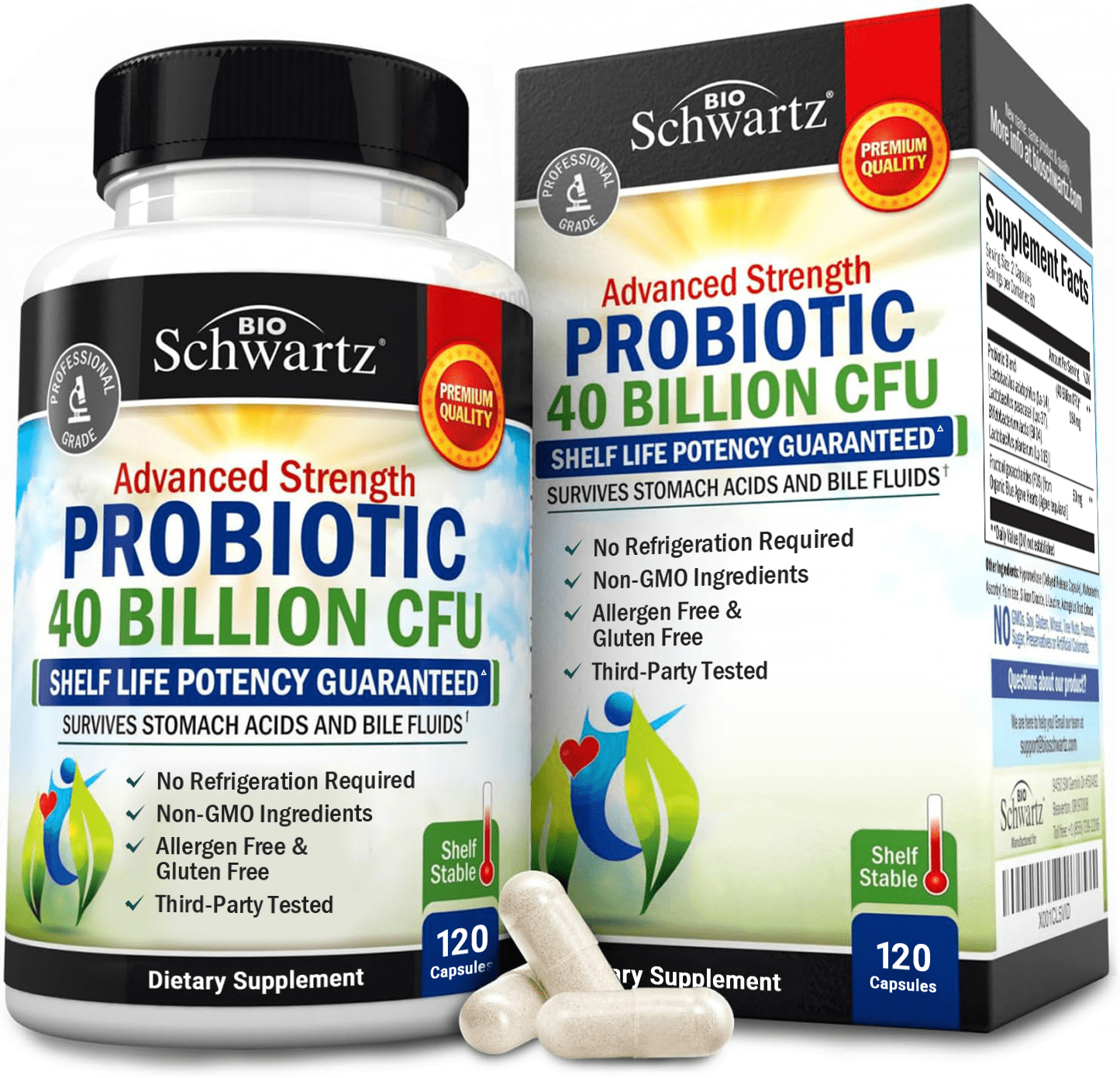 Bioschwartz Daily Probiotic Supplement 40 Billion CFU, 120 Ct - Walmart.com