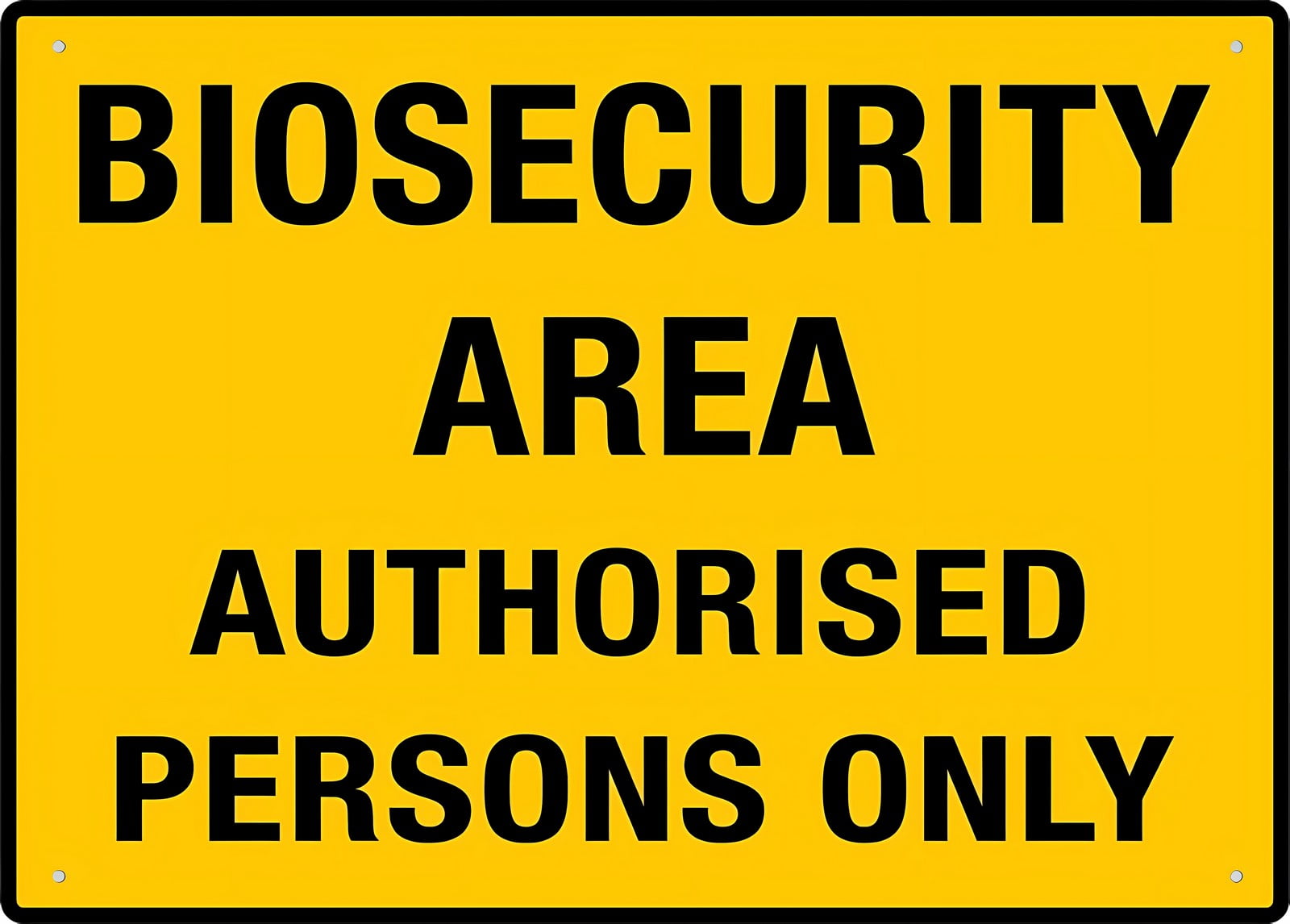 Biosecurity Area Authorised Persons Only Metal Aluminum Sign 12 x 8 ...