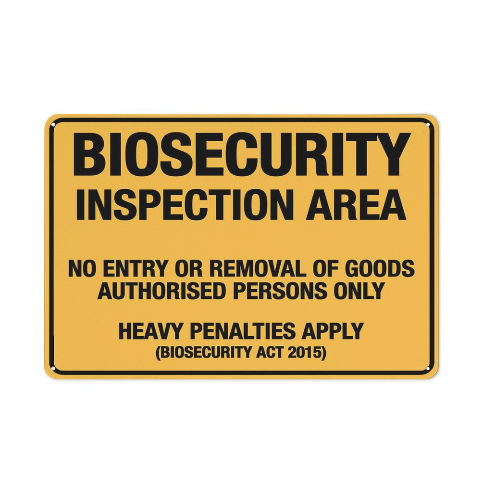 Biosecurity Area Inspection Area Sign 8X12 Inch Rust Free Aluminum Easy ...