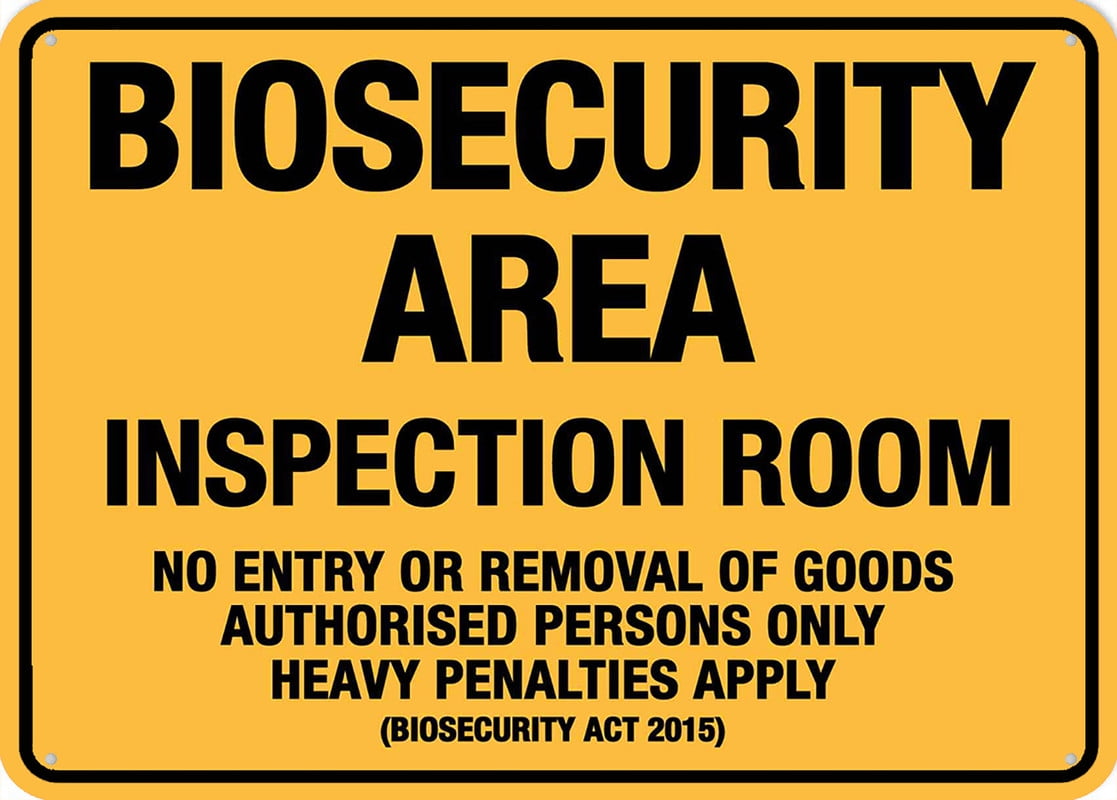 Biosecurity Area Inspection Room Sign Outdoor Metal Sign - 12 X 8 Metal ...