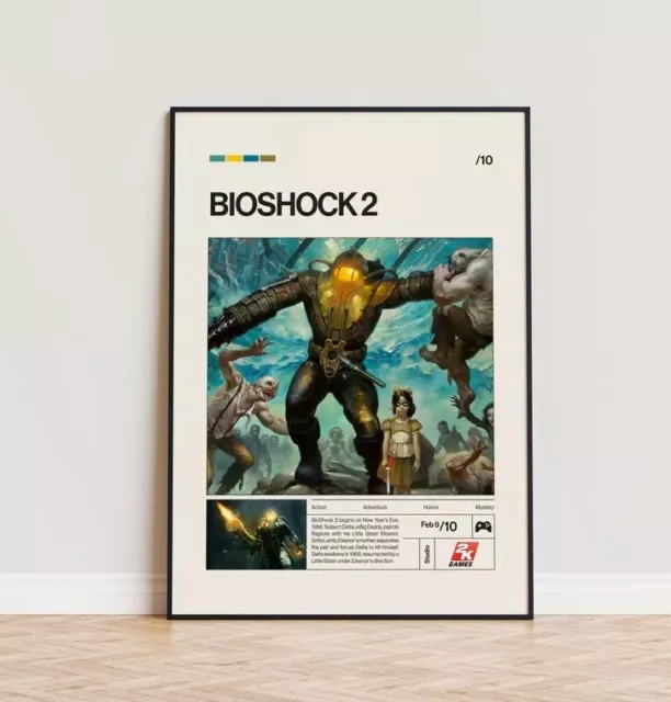 Bioshock 2 Poster, Video Game Poster, Minimalist Game Print, Gaming ...