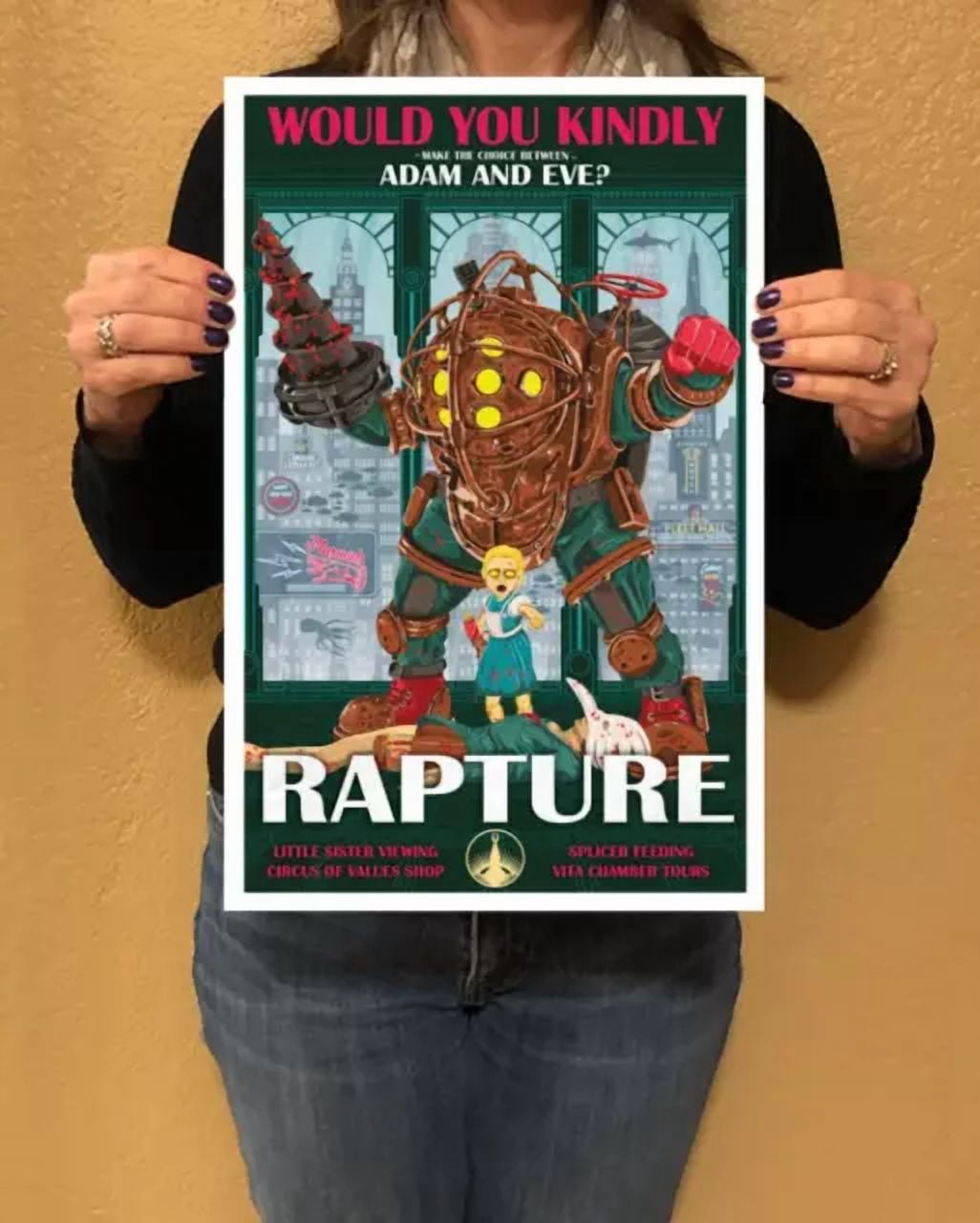 Bioshock - Rapture Travel Poster Home Decor Vintage Art Print Cute ...