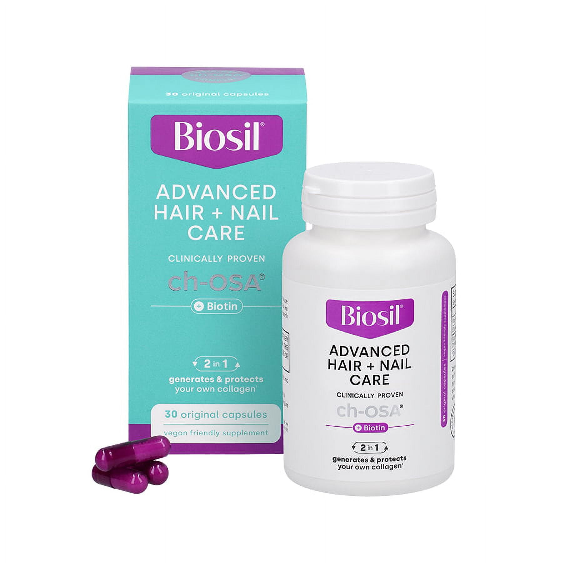 Biosil Advanced Hair+Nail Care Collagen Generator with Biotin - Walmart ...