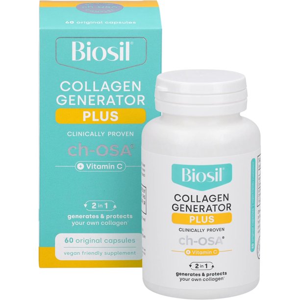 Biosil Collagen Generator Plus - 60 Capsules - Advanced Collagen Protection with Patented ch-OSA ...