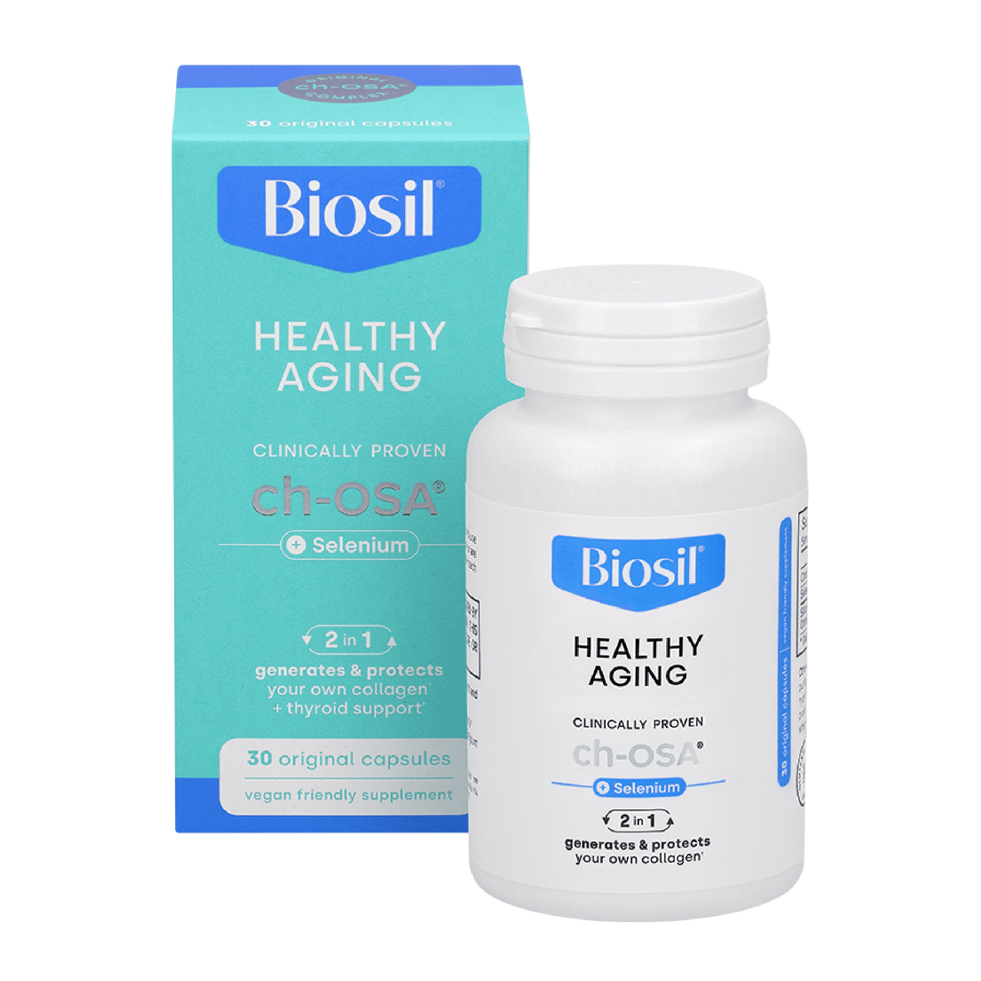 Biosil Vegetarian Collagen Generator Capsules for Skin Care, Healthy ...