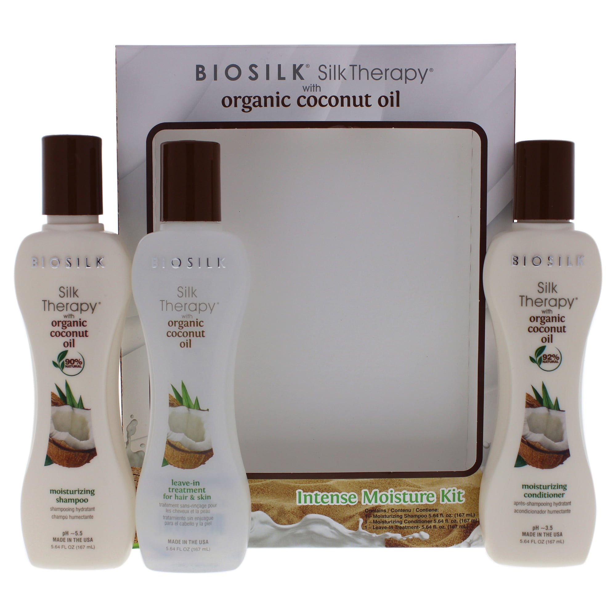 Biosilk Silk Therapy With Organic Coconut Intense Moisture Kit Unisex 3 ...