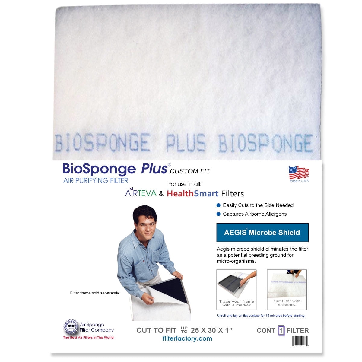 Biosponge Plus Replacement Pad for HealthSmart AC, HVAC Air Cooling ...