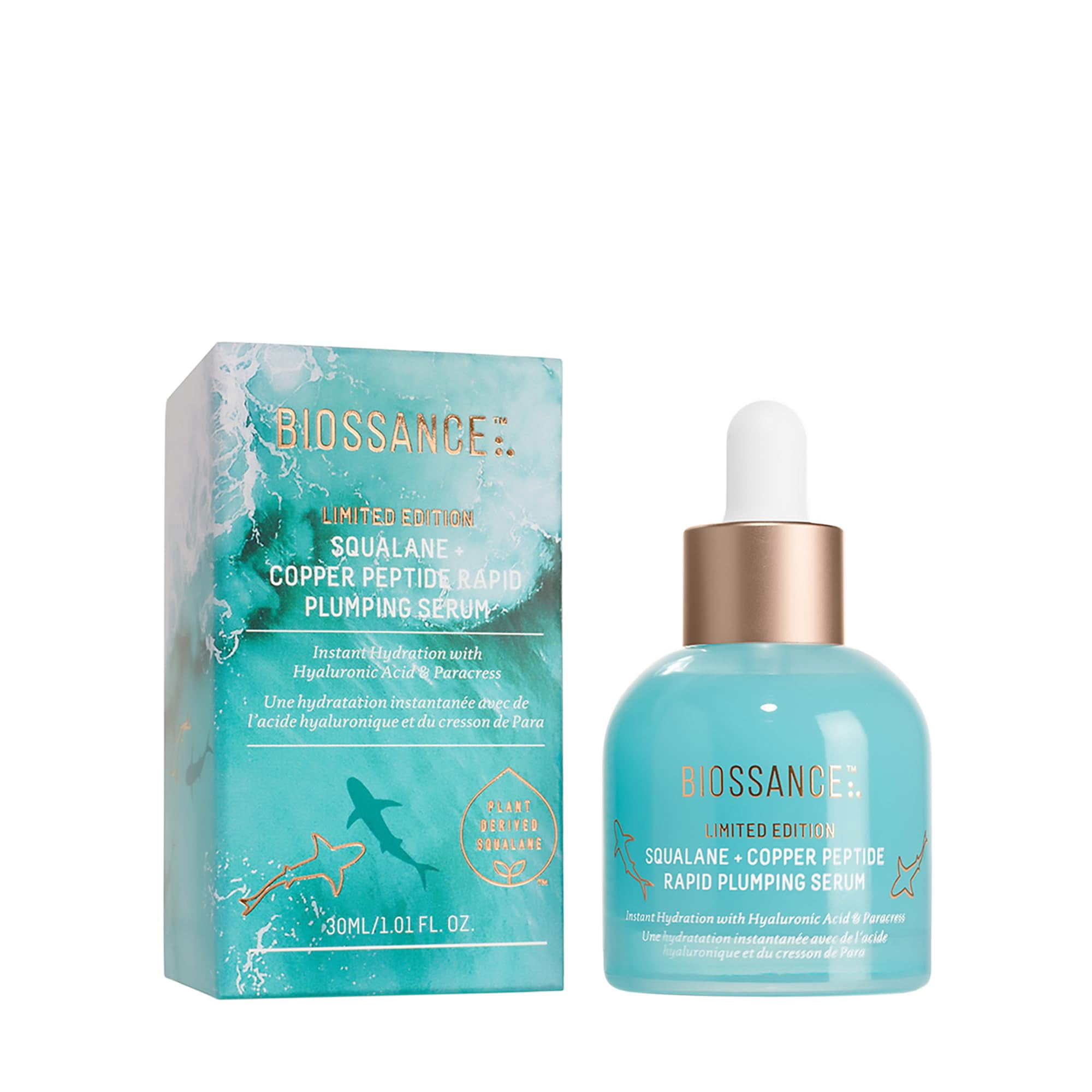 Biossance x Oceana, Mini Squalane + Copper Peptide Rapid Plumping Serum ...