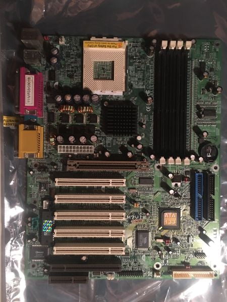 Biostar m7vif socket 462 ver 1.1 5x isa 1x agp 2s/1p/2usb/a/g, bulged capacitors will be ...