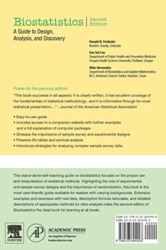 Pre-Owned Biostatistics: A Guide to Design, Analysis and Discovery (Hardcover) 0123694922 ...