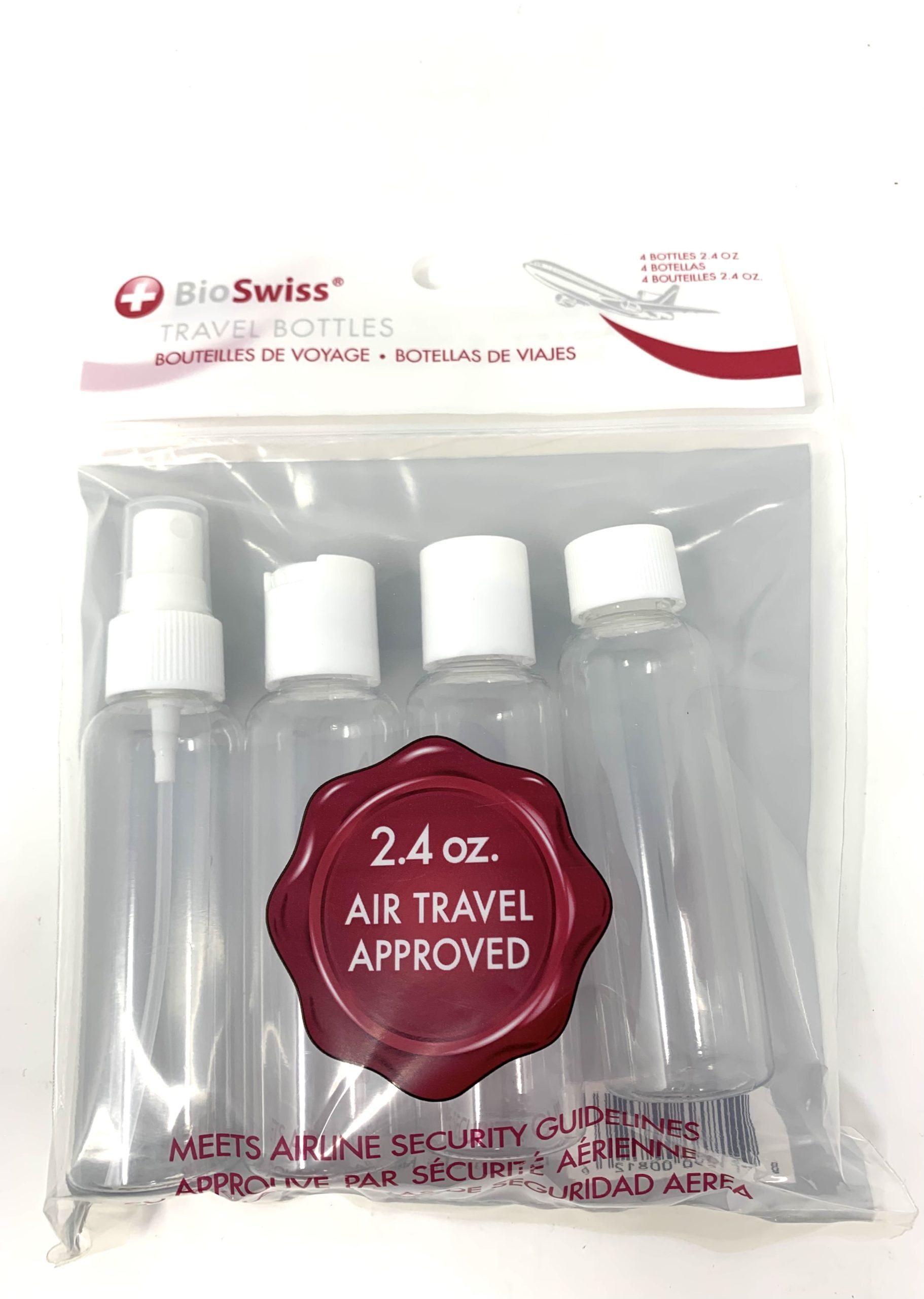 BioSwiss 4 Piece Travel Bottle Set In Resealable Bag - Walmart.com