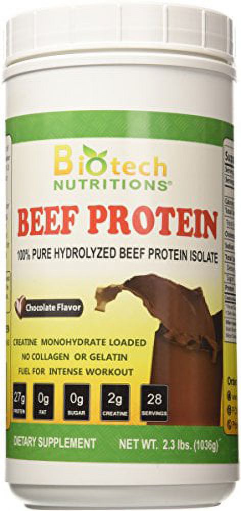Biotech Nutritions Hydrolyzed Beef Protein Supplement, Chocolate, 2.3 ...
