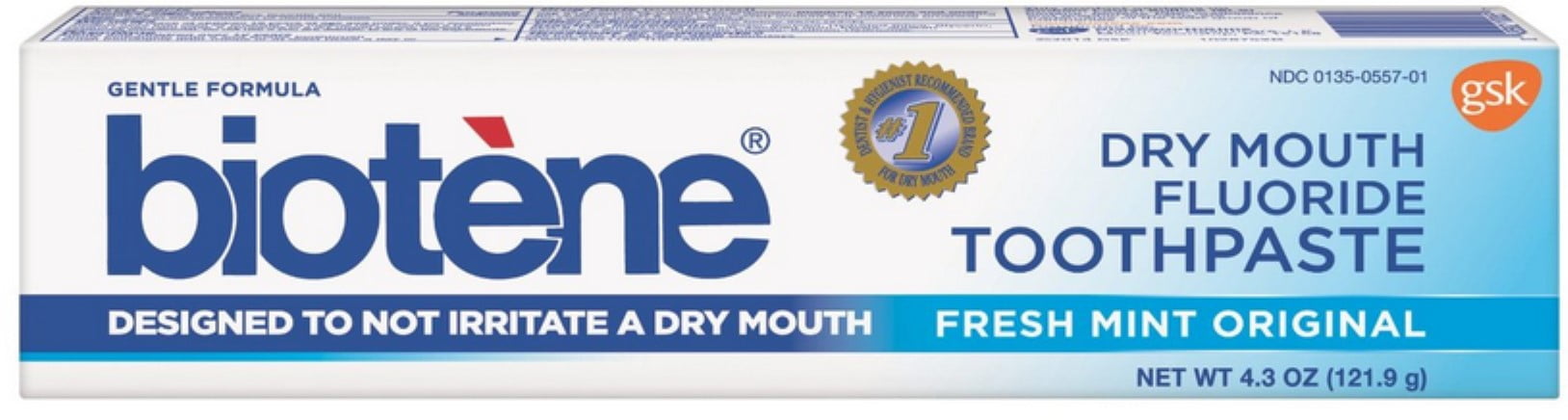 Biotene Dry Mouth Fluoride Toothpaste, Fresh Mint 4.3 oz (Pack of 3 ...