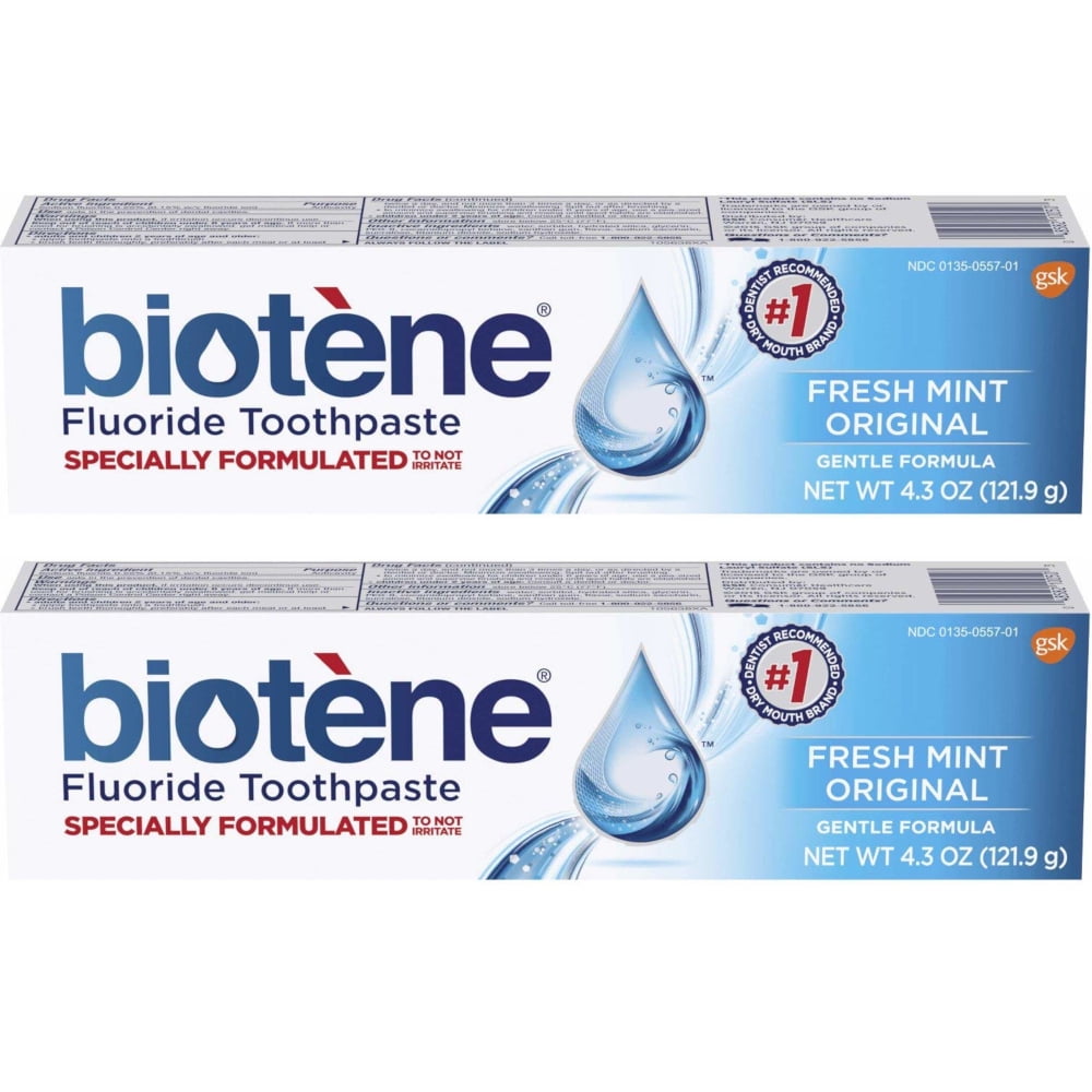 Biotène, Dry Mouth Fluoride Toothpaste, 4.3 Oz., Fresh Mint 2 Pack ...