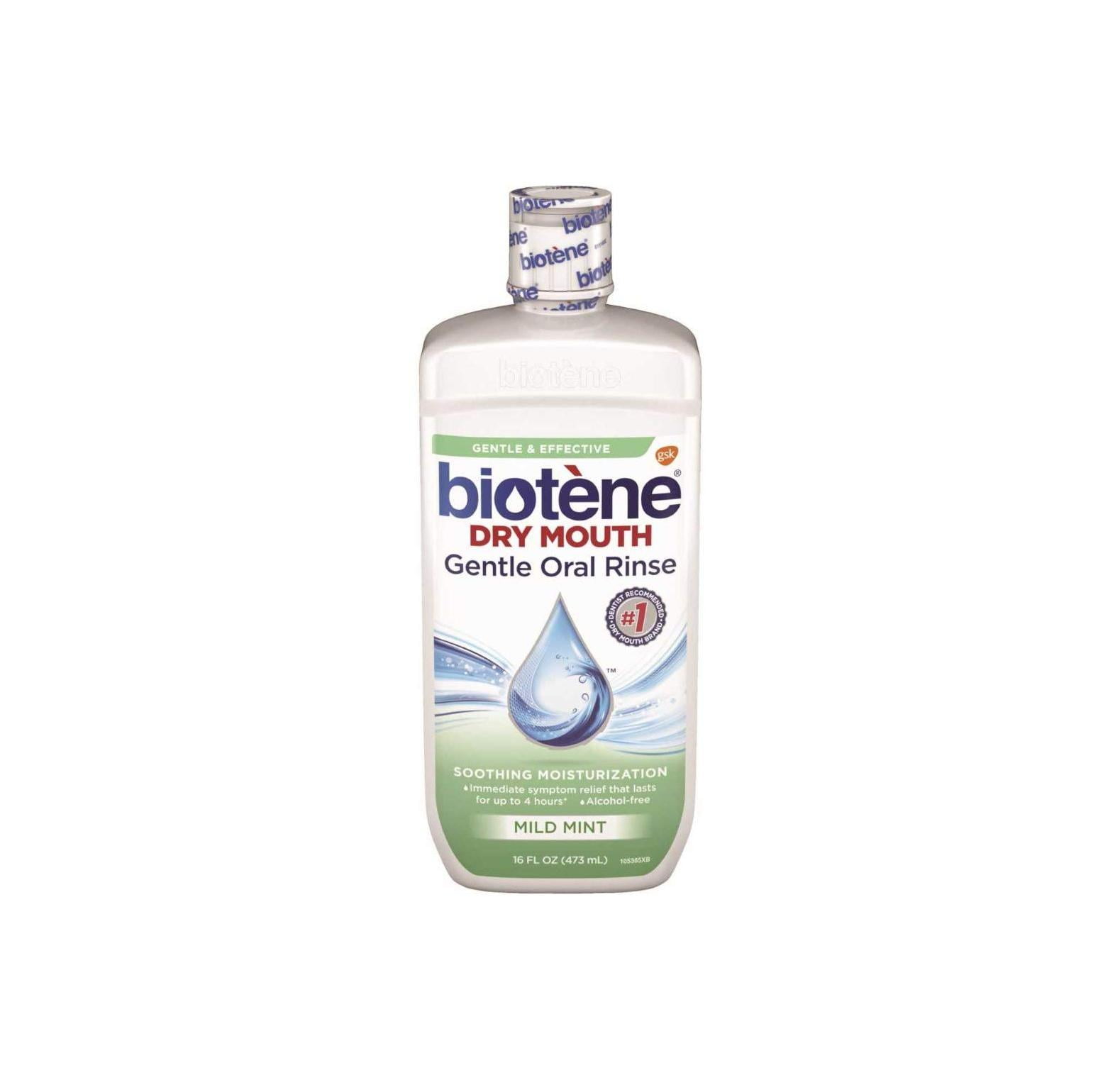 Biotene Dry Mouth Gentle Oral Rinse, Mild Mint, 16 Ounces each (Value Pack of 2) - Walmart.com