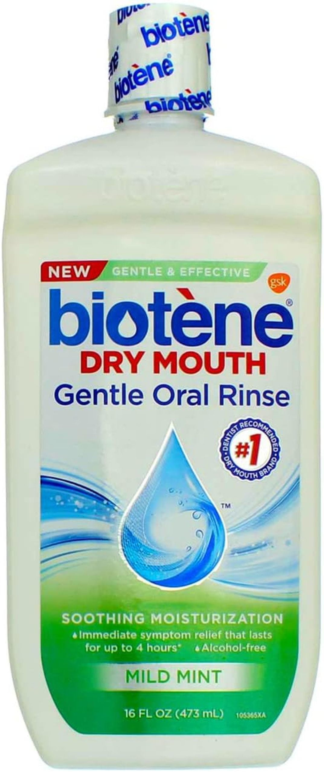 Biotene Dry Mouth Gentle Oral Rinse Soothing Moisturization, Mild Mint ...