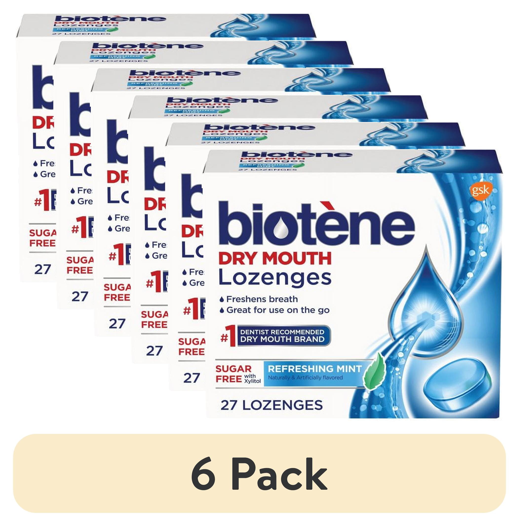 (6 pack) Biotene Dry Mouth Lozenges For Fresh Breath, Refreshing Mint ...
