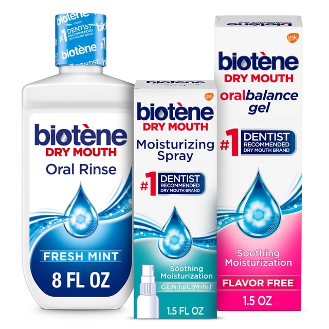Biotene Dry Mouth Moisture Solution Kit: Oral Rinse, Spray & Gel for ...