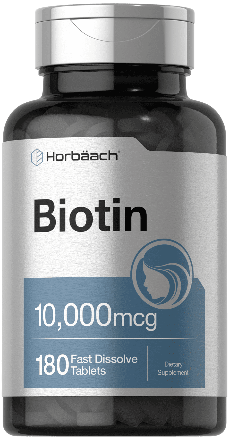Biotin 10000mcg | 180 Vegetarian Fast Dissolve Tablets | by Horbaach - Walmart.com