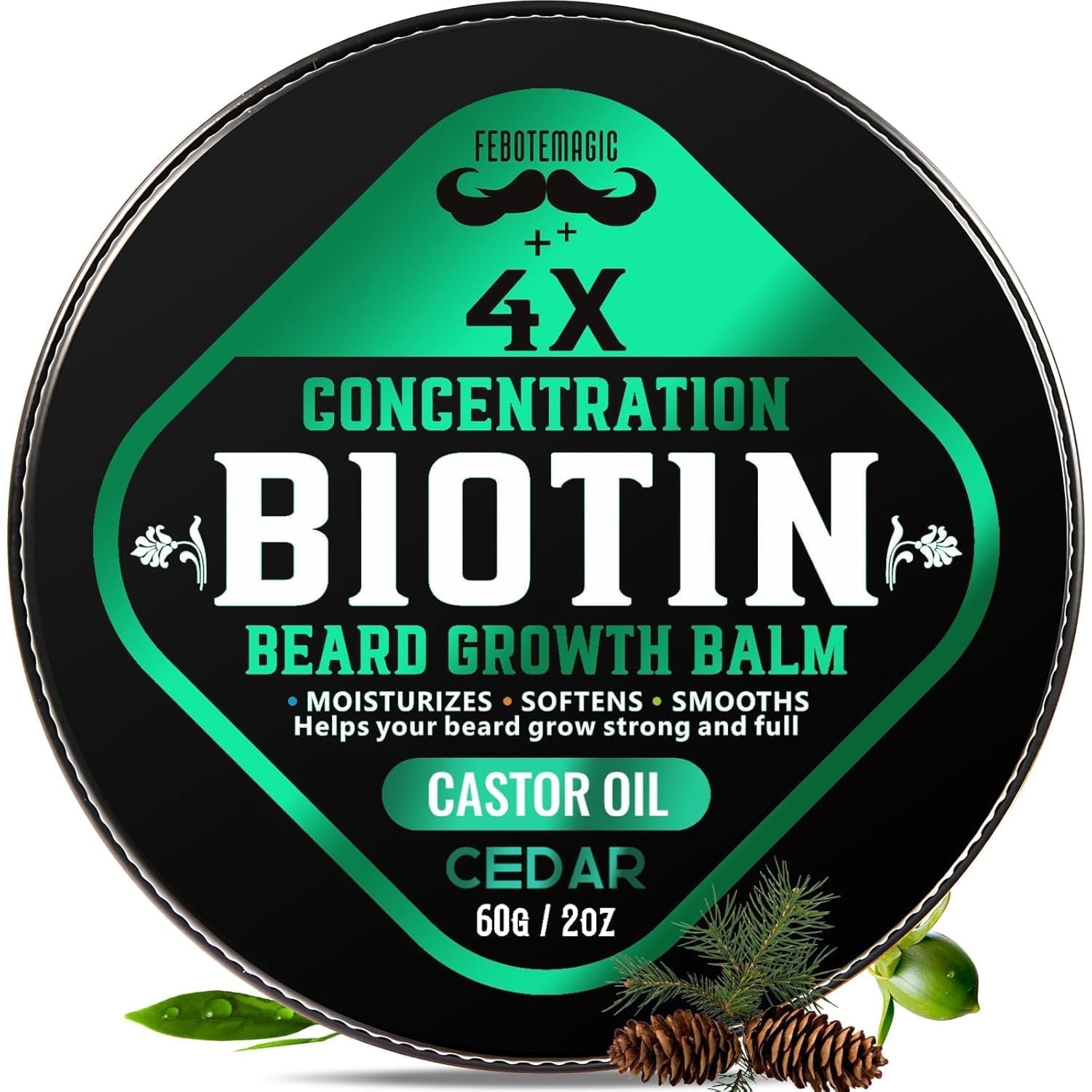 Biotin Beard Balm for Men – Conditioning & Thickening Balm with Castor ...