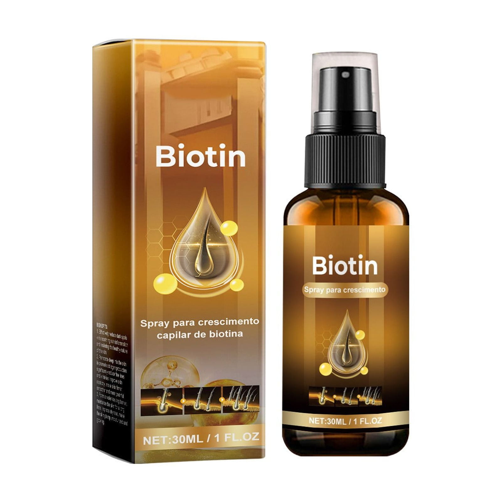 Biotin Hair Growth Serum Spray Advanced Formula for Thicker, Fuller Hair 30ml Bottle for All ...