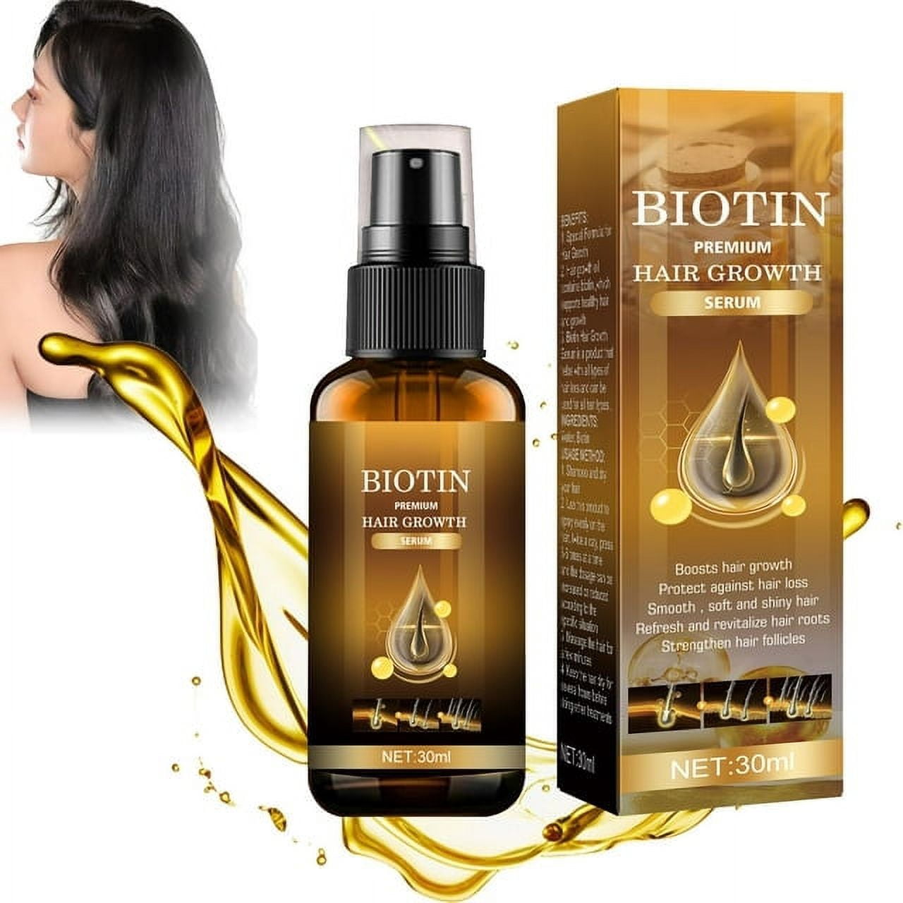 Biotin Hair Growth Spray, Biotin Hair Growth Serum, Biotin Thickening ...