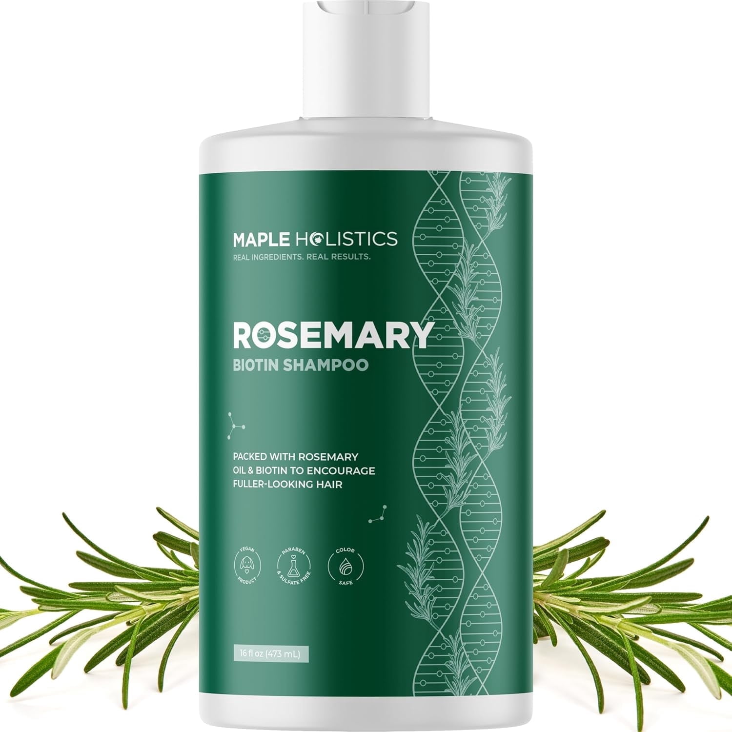 Maple Holistics Biotin Rosemary Shampoo for Hair Growth, Vegan, 16 Fl ...