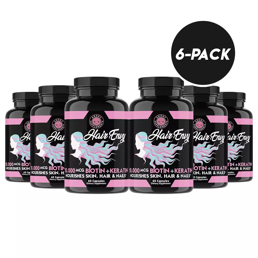 Biotin and Keratin 10,000 MCG of Hair Envy All Natural Remedy (6-Pack ...