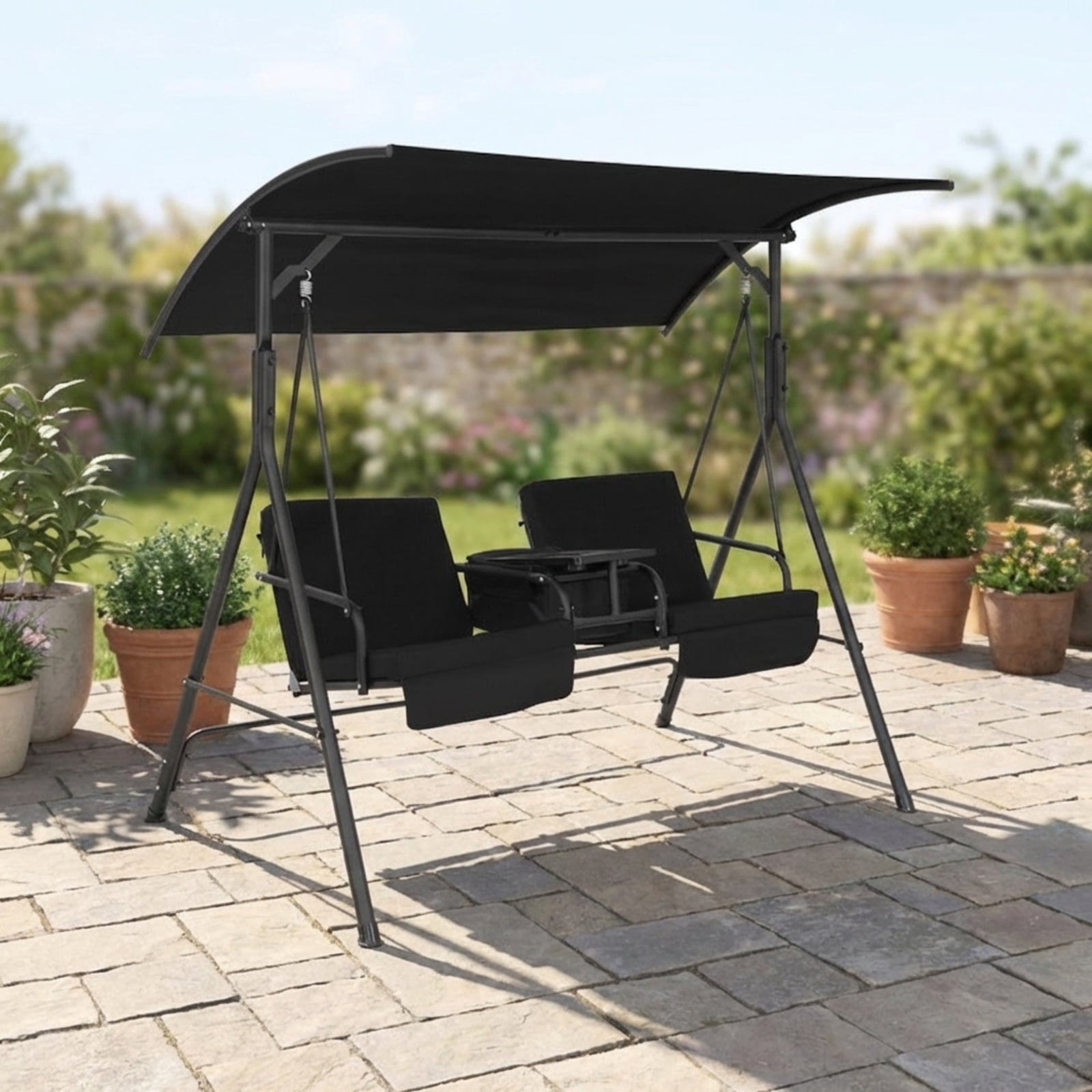 Biotree Porch Swing Chair with Adjustable Canopy and Rotatable Side ...