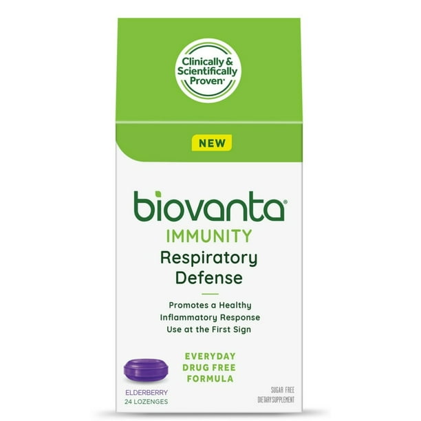 Biovanta Immunity Respiratory Defense Lozenges Elderberry - Walmart ...