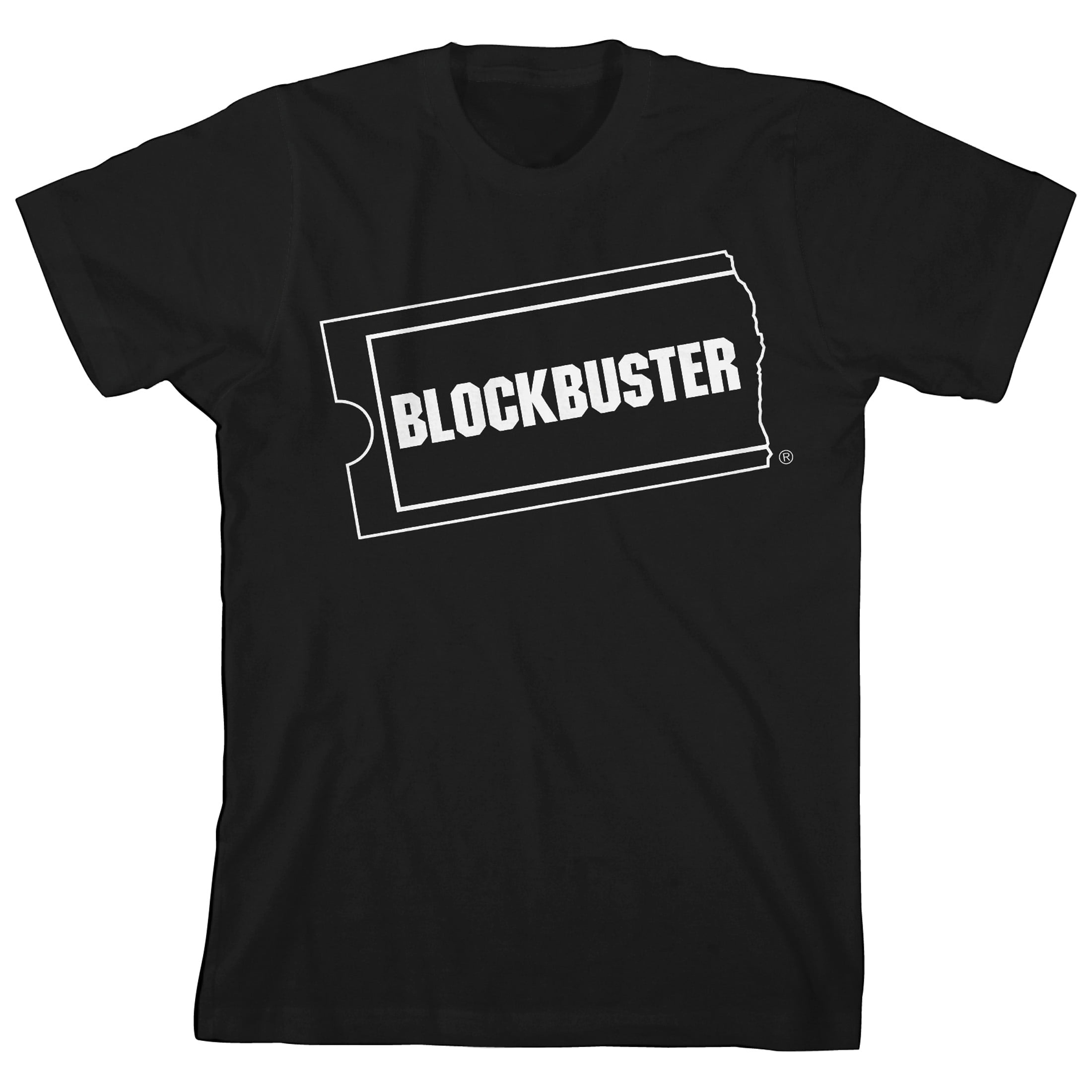 Bioworld Blockbuster Black and White Logo Youth Black Short Sleeve Crew Neck Tee-Medium ...