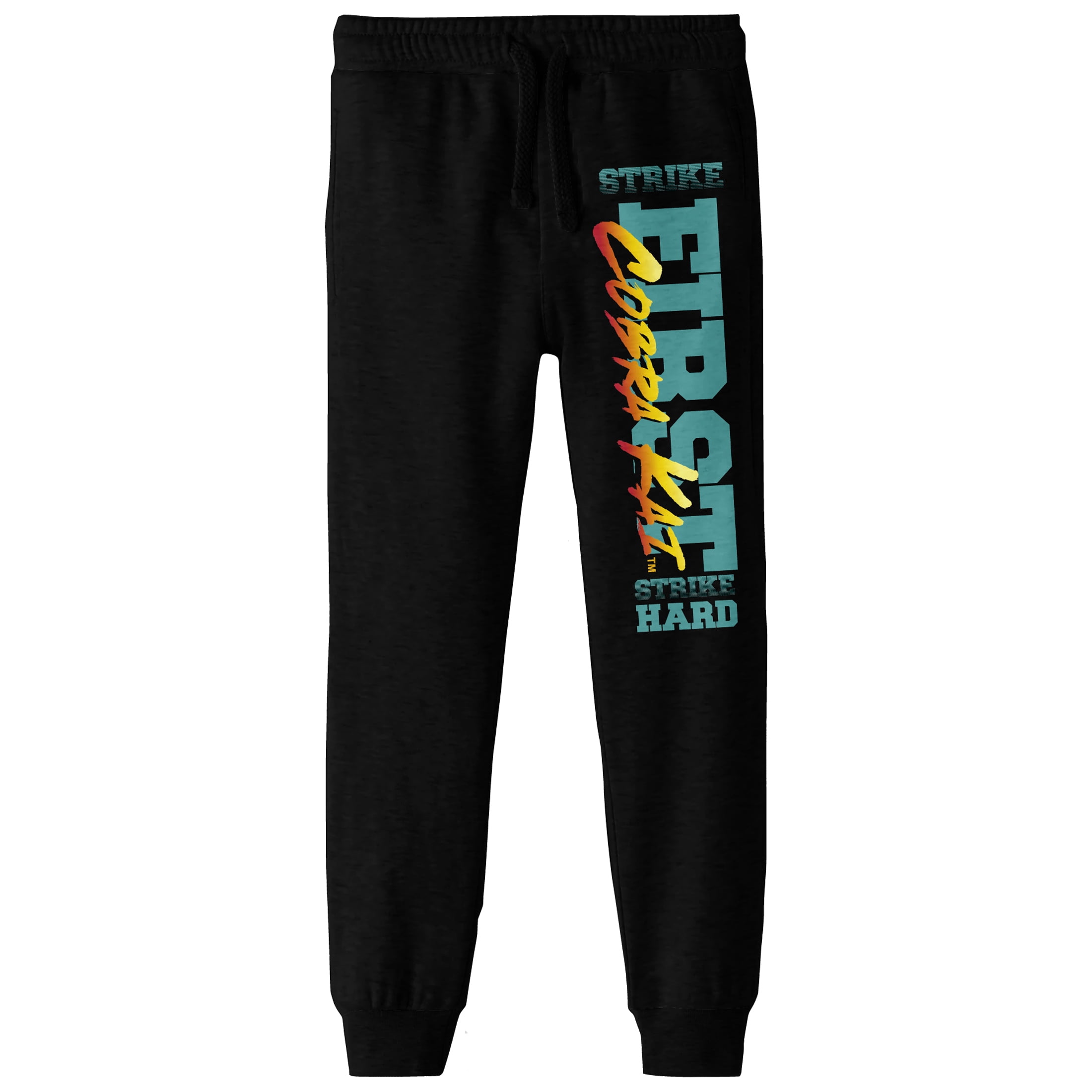 Bioworld Cobra Kai Strike First, Strike Fast Youth Black Jogger Pants ...