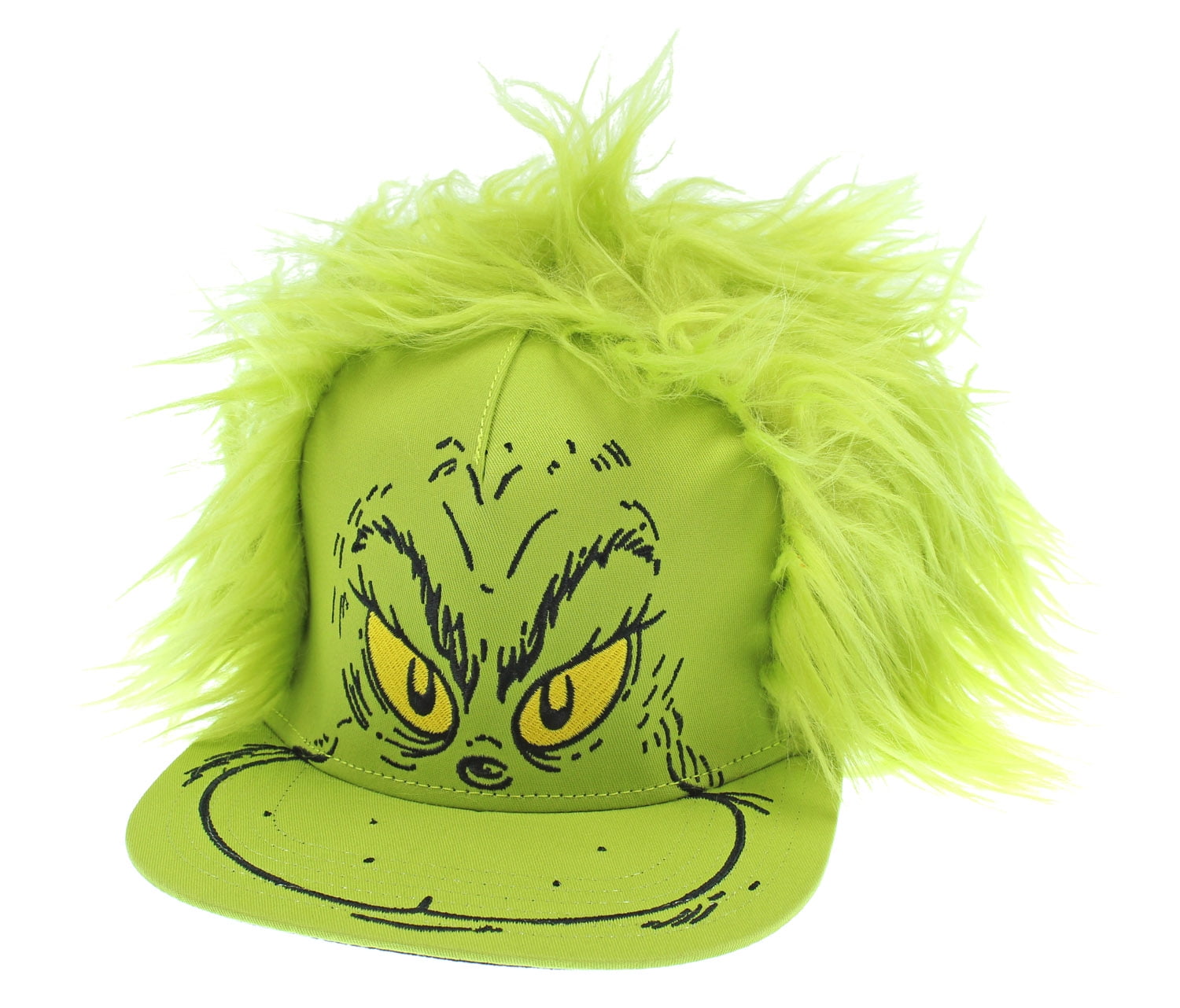 Dr. Seuss Hat Grinch Fur Hair Costume Snapback Cap - Walmart.com