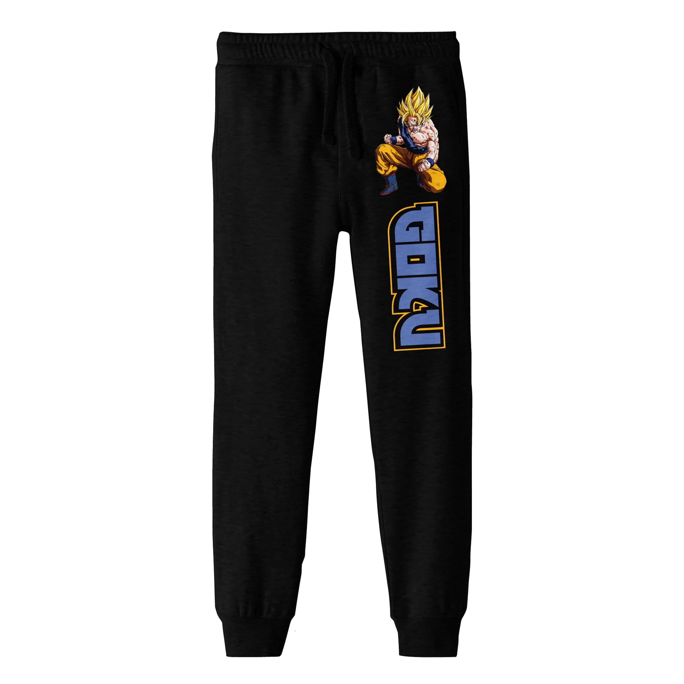 Bioworld Dragon Ball Z Goku Super Saiyan Youth Black Jogger Pants ...