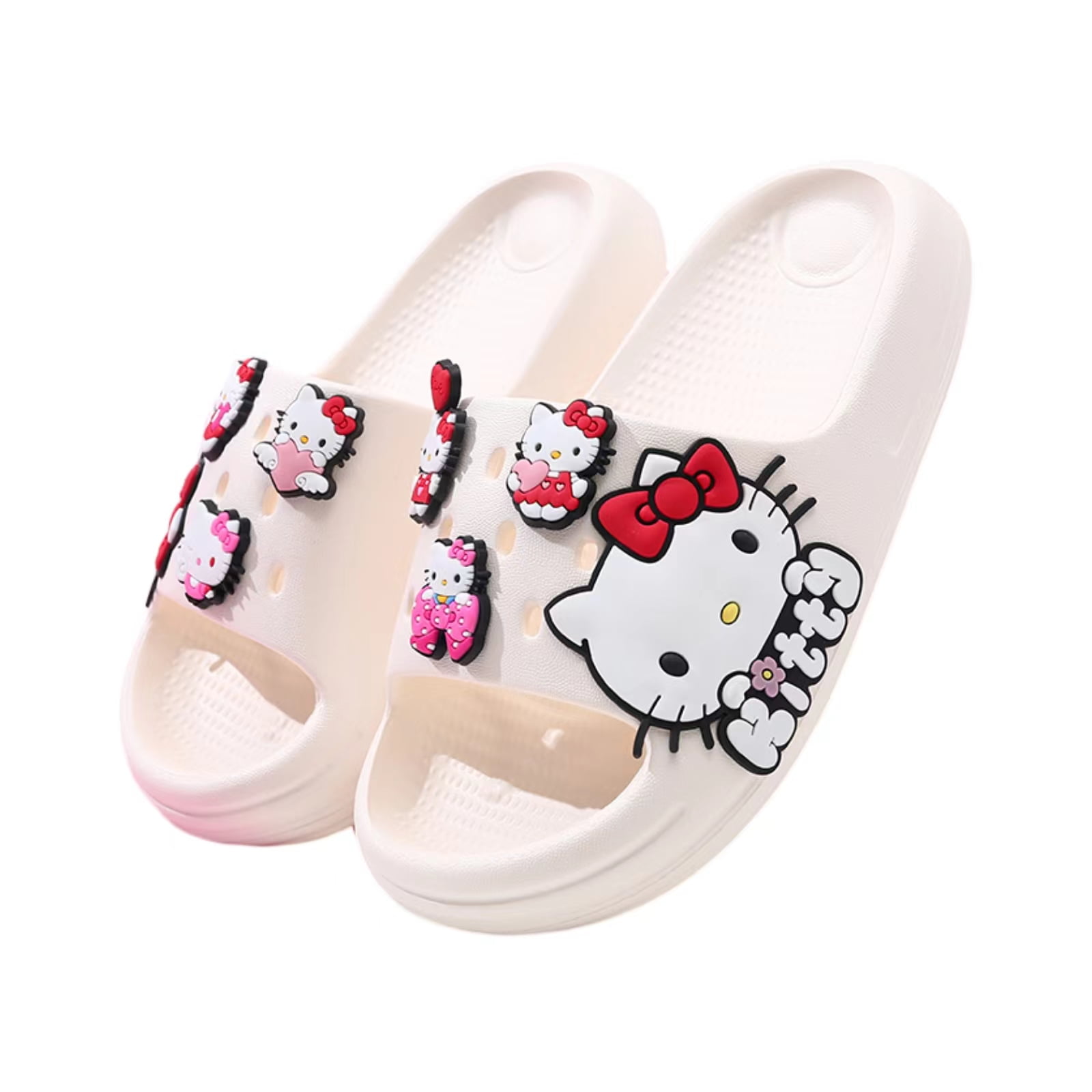 Bioworld Hello Kitty 3D Character Face Art Women's Pink & White Striped ...