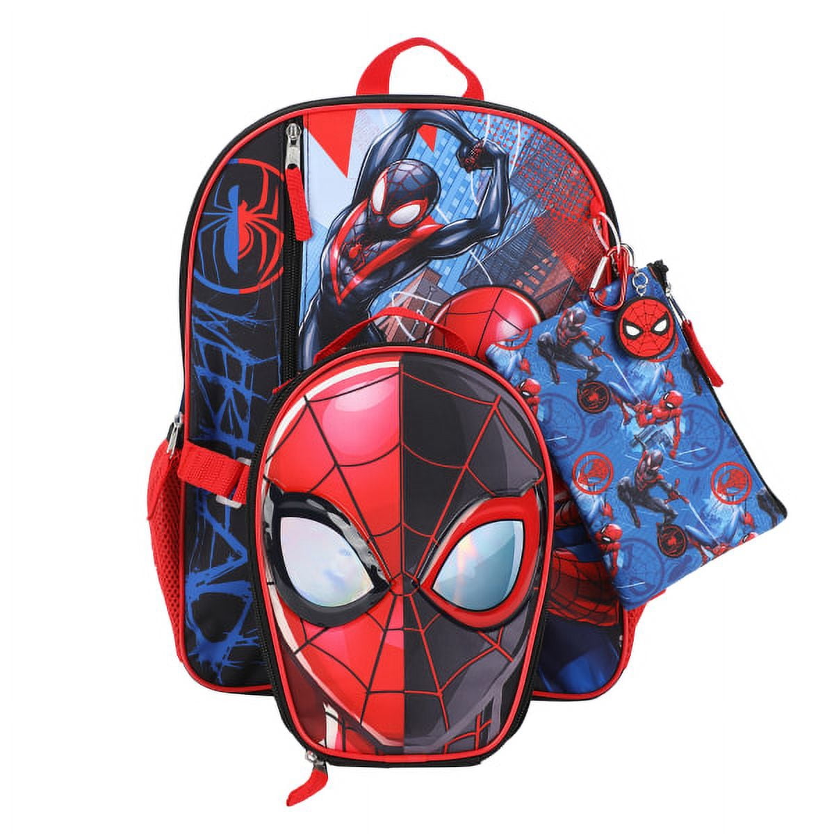 Bioworld Marvel Spider-Man 5-Piece Backpack Set, Black/Blue/Red ...