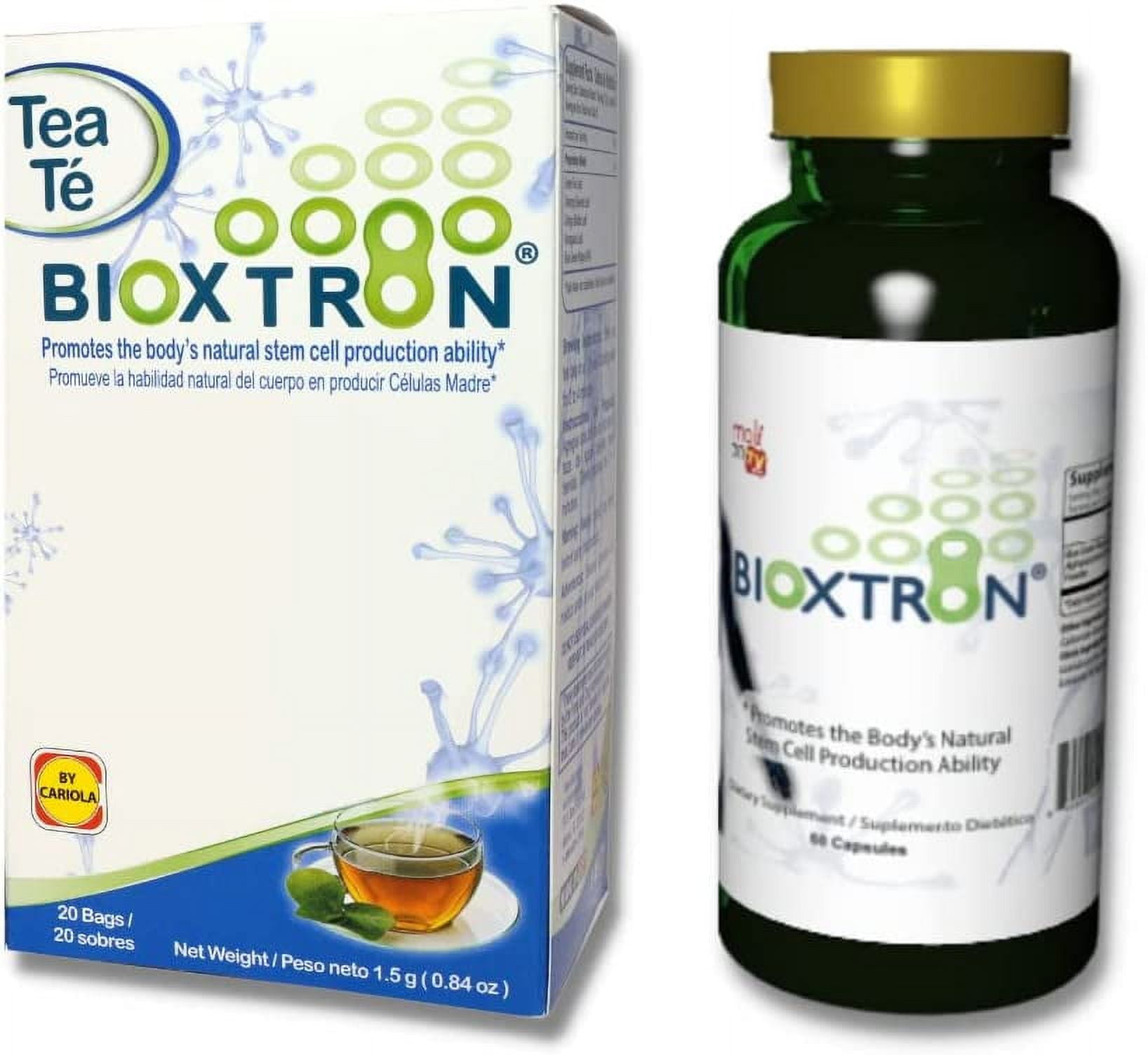 Bioxtron Blue-Green Algae Pack Natural Supplement Capsules + Tea - Stem ...