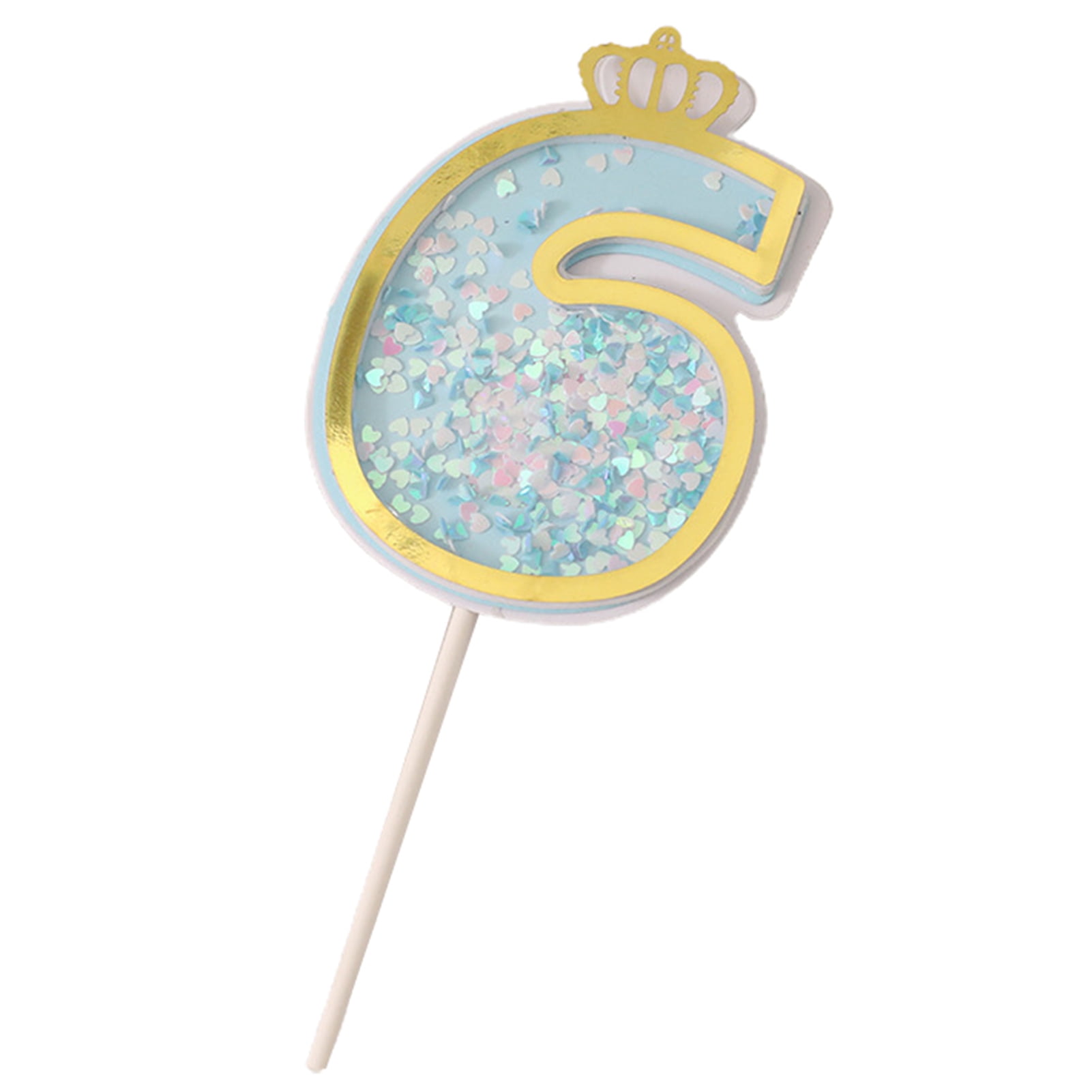 Biplut 0-9 Number Cake Topper Glittery Adorable Sequins Digital ...