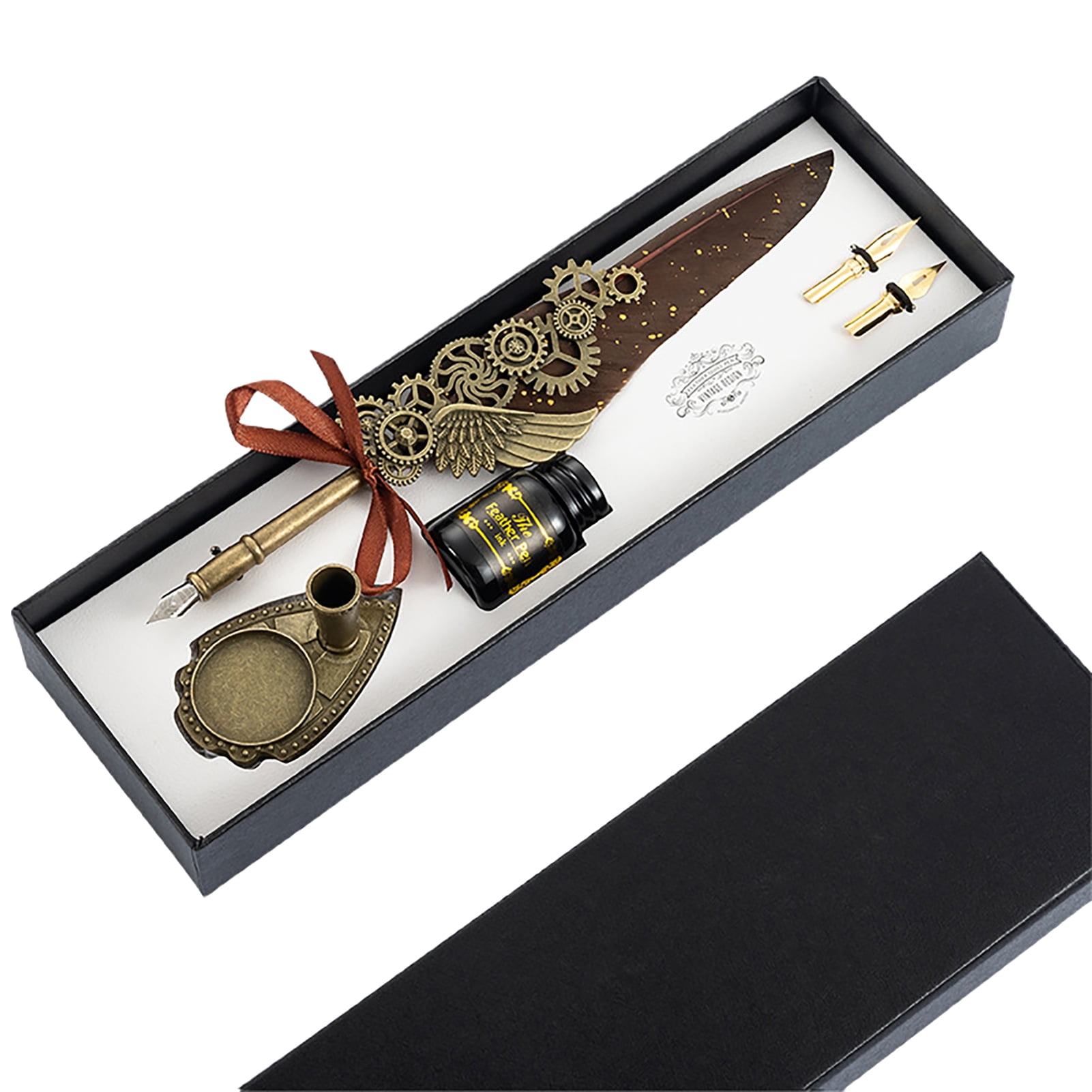 Biplut 1 Set 0.5mm Smooth Writing Quill Pen Set Eye-catching Copper ...