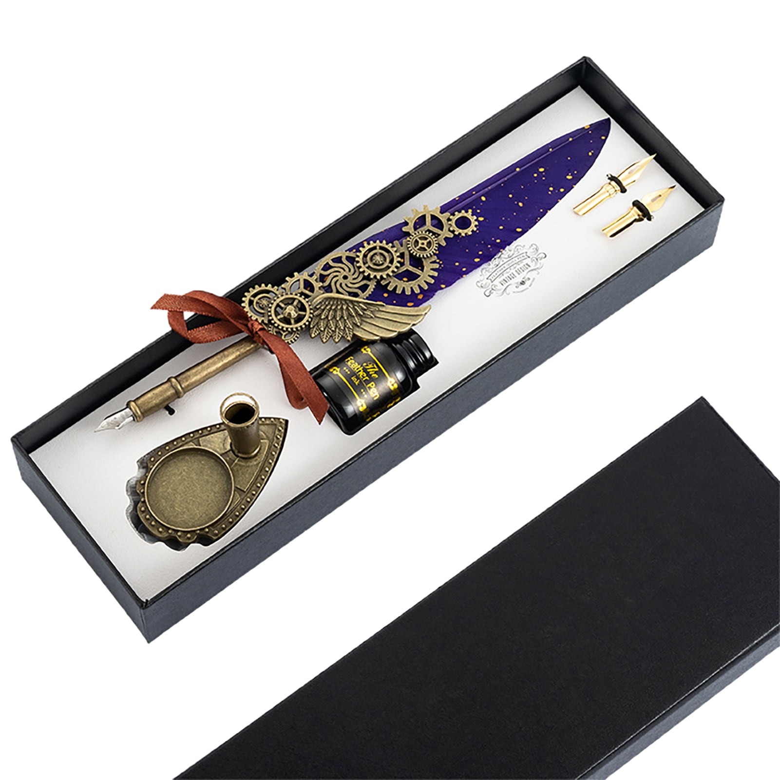 Biplut 1 Set 0.5mm Smooth Writing Quill Pen Set Eye-catching Copper ...