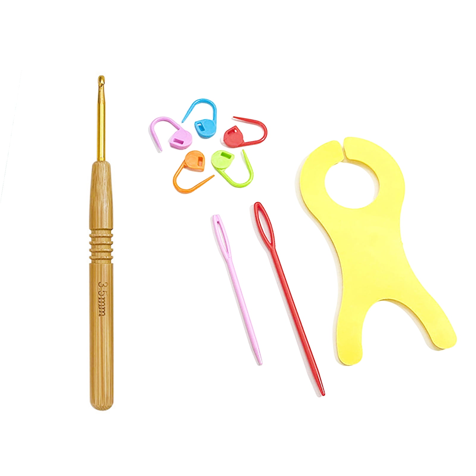 Biplut 1 Set Knitting Needles Portable Burr Free DIY Bamboo Handle ...