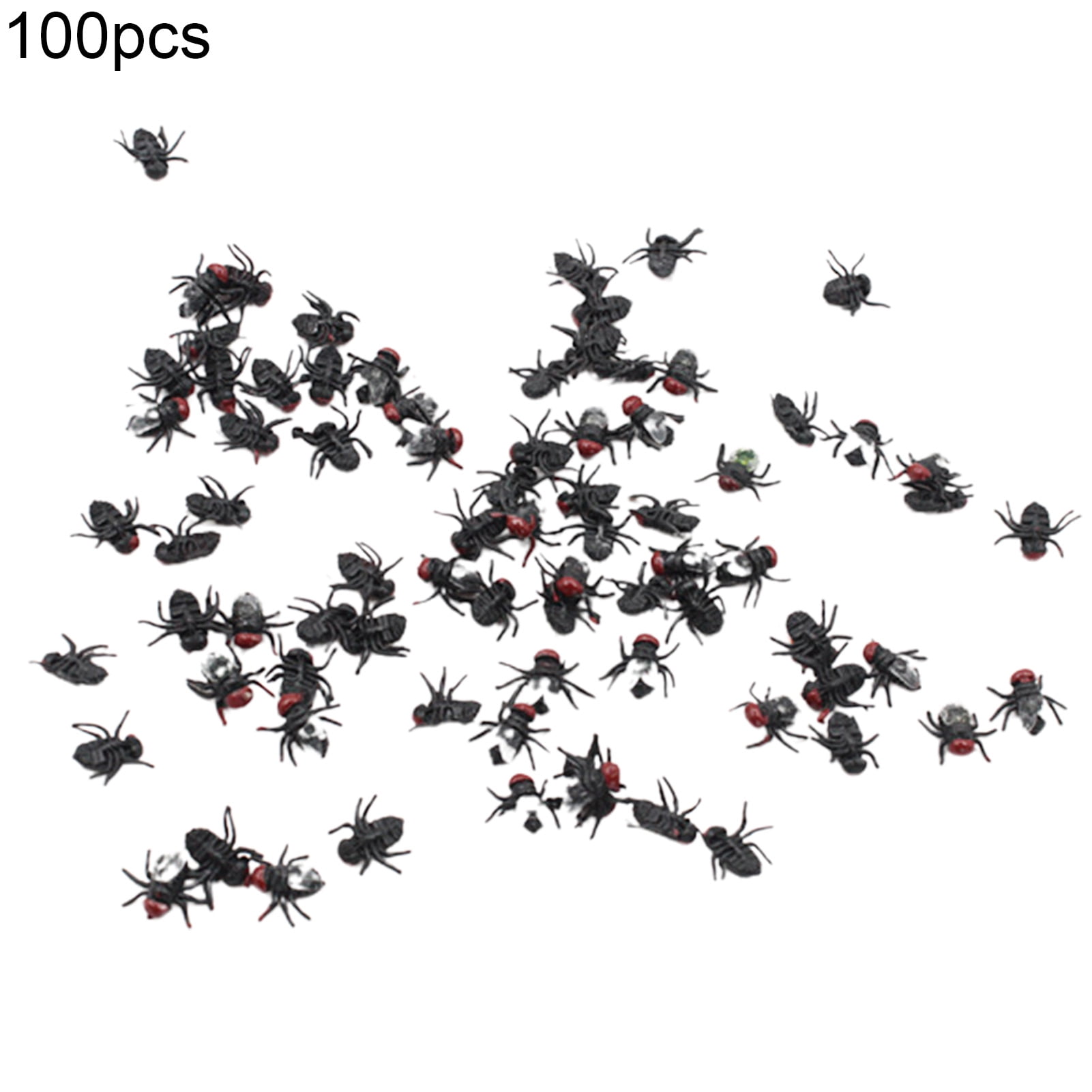 Biplut 100Pcs Fake Flies Realistic Tricky Props Plastic Halloween Party ...