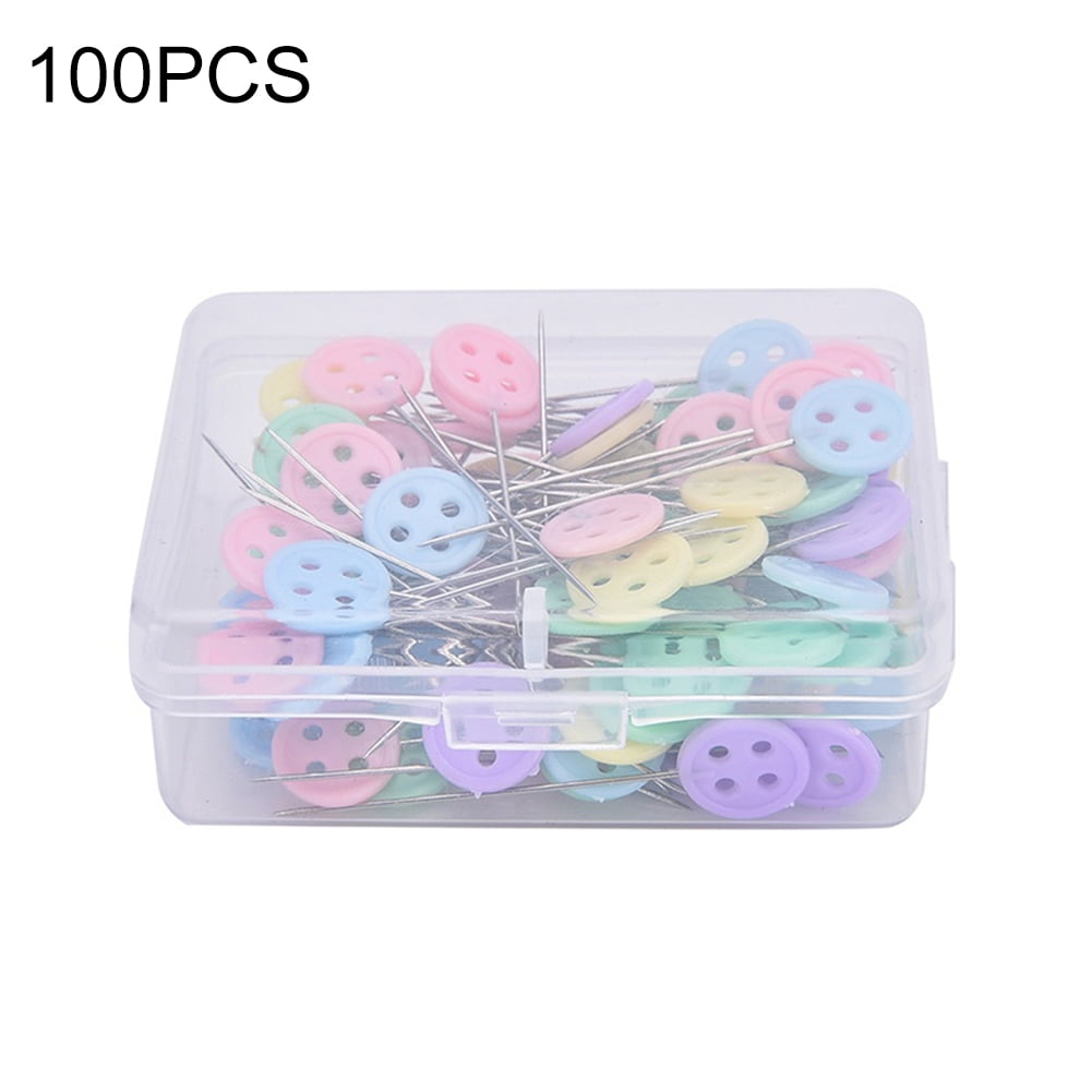 Biplut 100Pcs Patchwork Craft Flower Button Head Pins Quilting Tool ...
