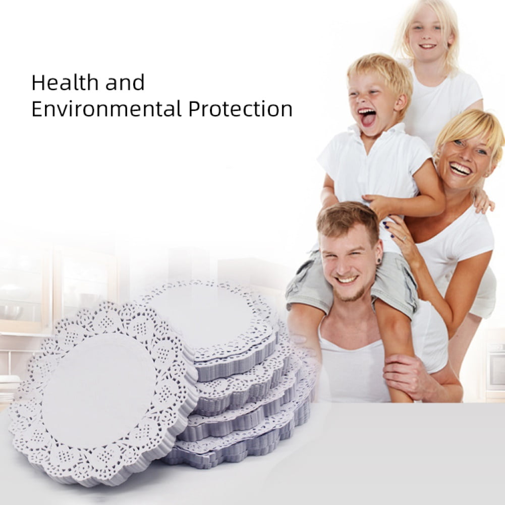 Biplut 100Pcs Round Paper Lace Doilies Cake Placemat Exquisite Lace ...