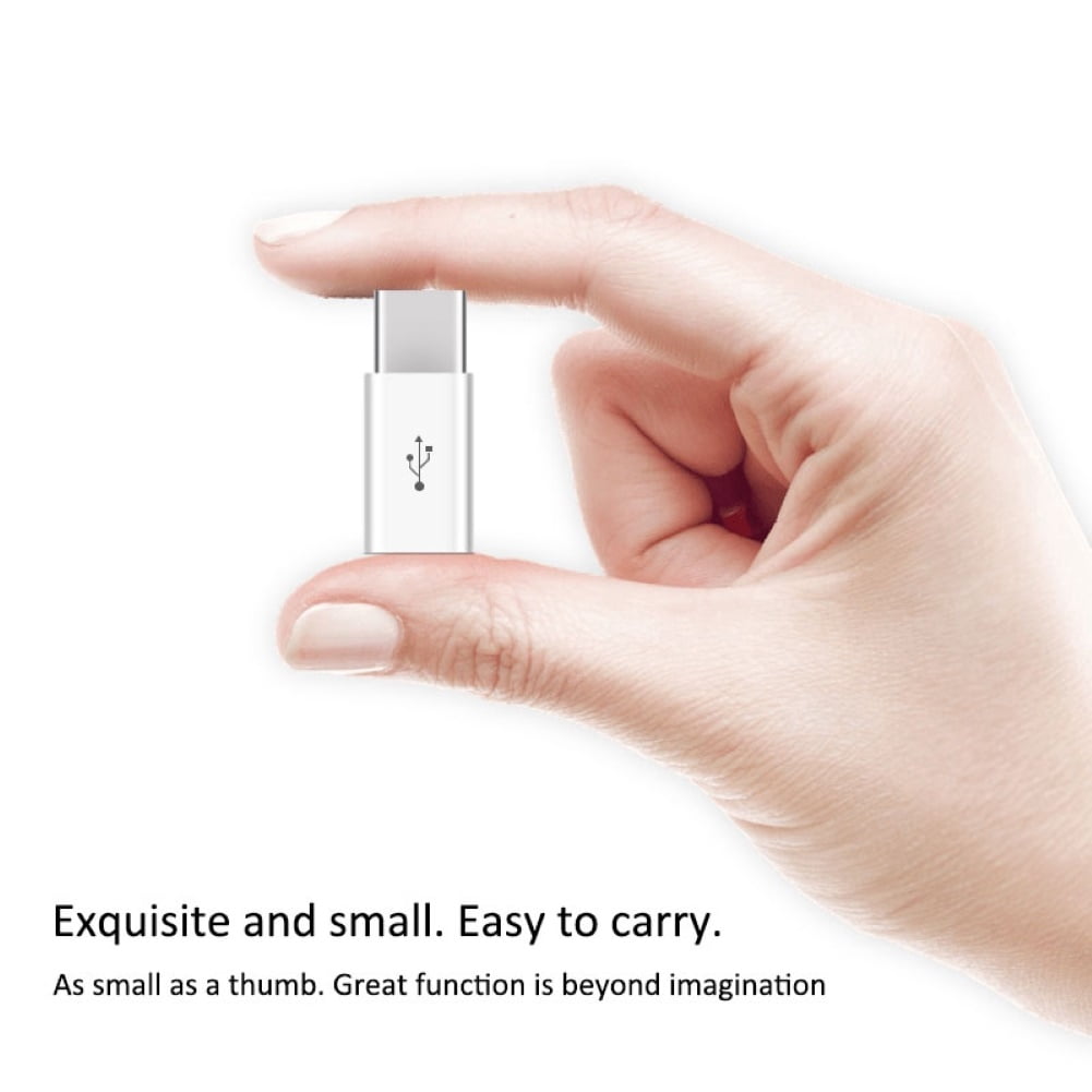 Biplut 10Pcs Mini Type-C Male to Micro USB Female Adapter Mobile Phone Charge Converter (White ...