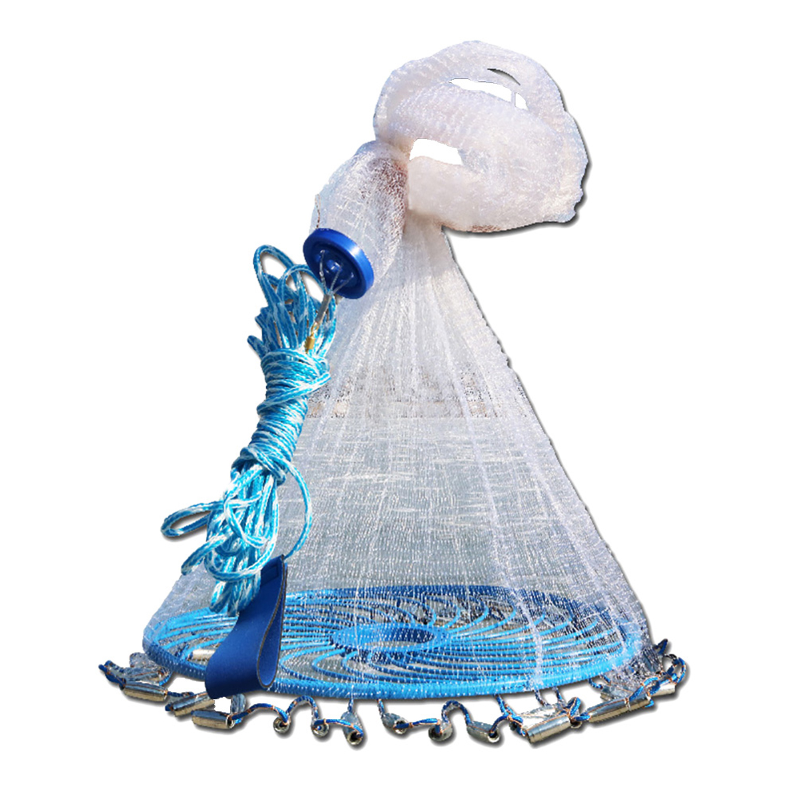 Biplut 240/300/360cm Outdoor Fishing Hand Throw Fine Mesh Cast Net ...