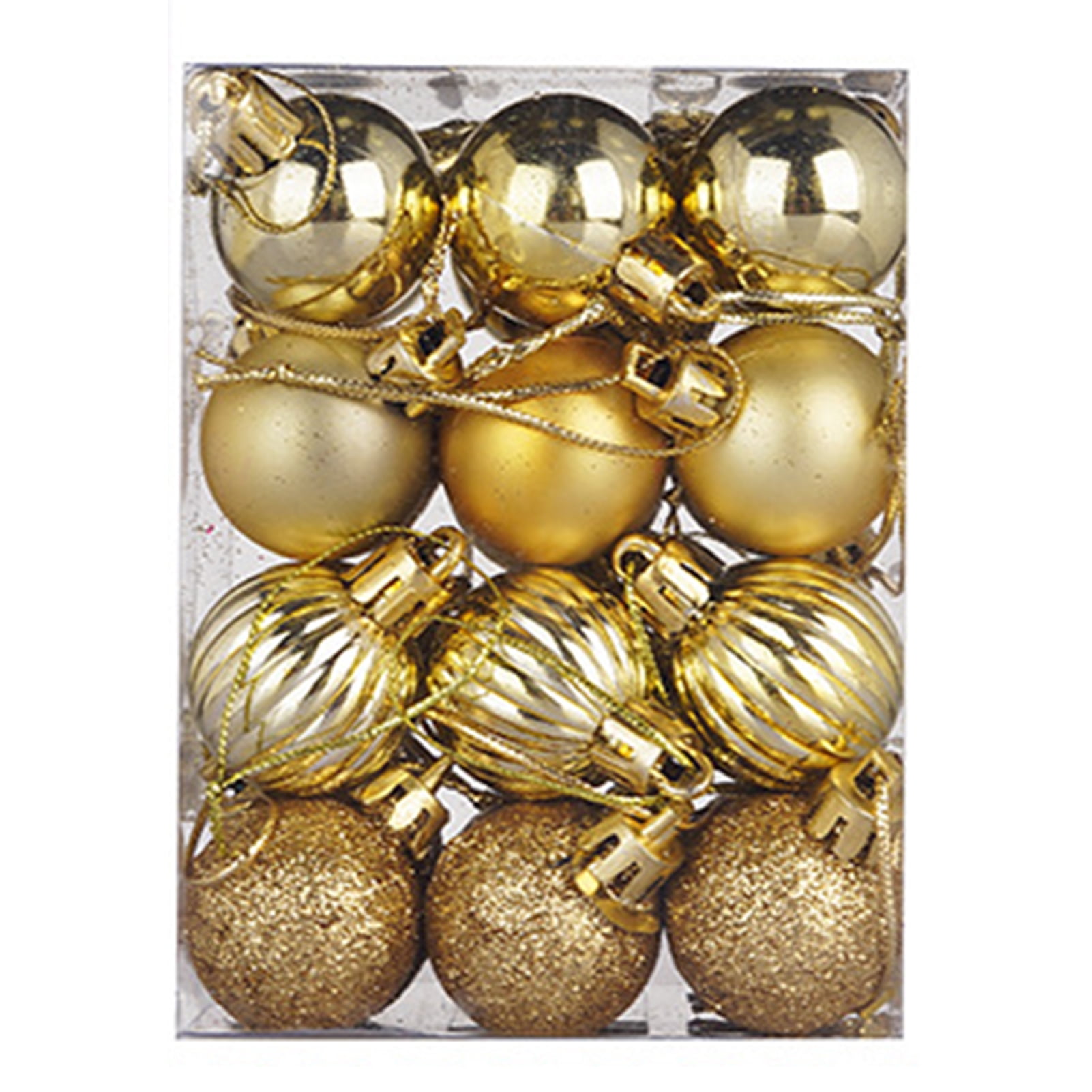 Biplut 24Pcs 3cm Christmas Tree Color Ball Shatterproof Multi-styles ...